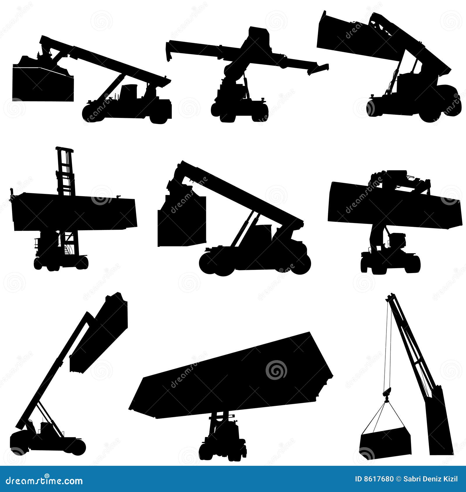 Forklift vector set stock vector. Illustration of warehousing - 8617680