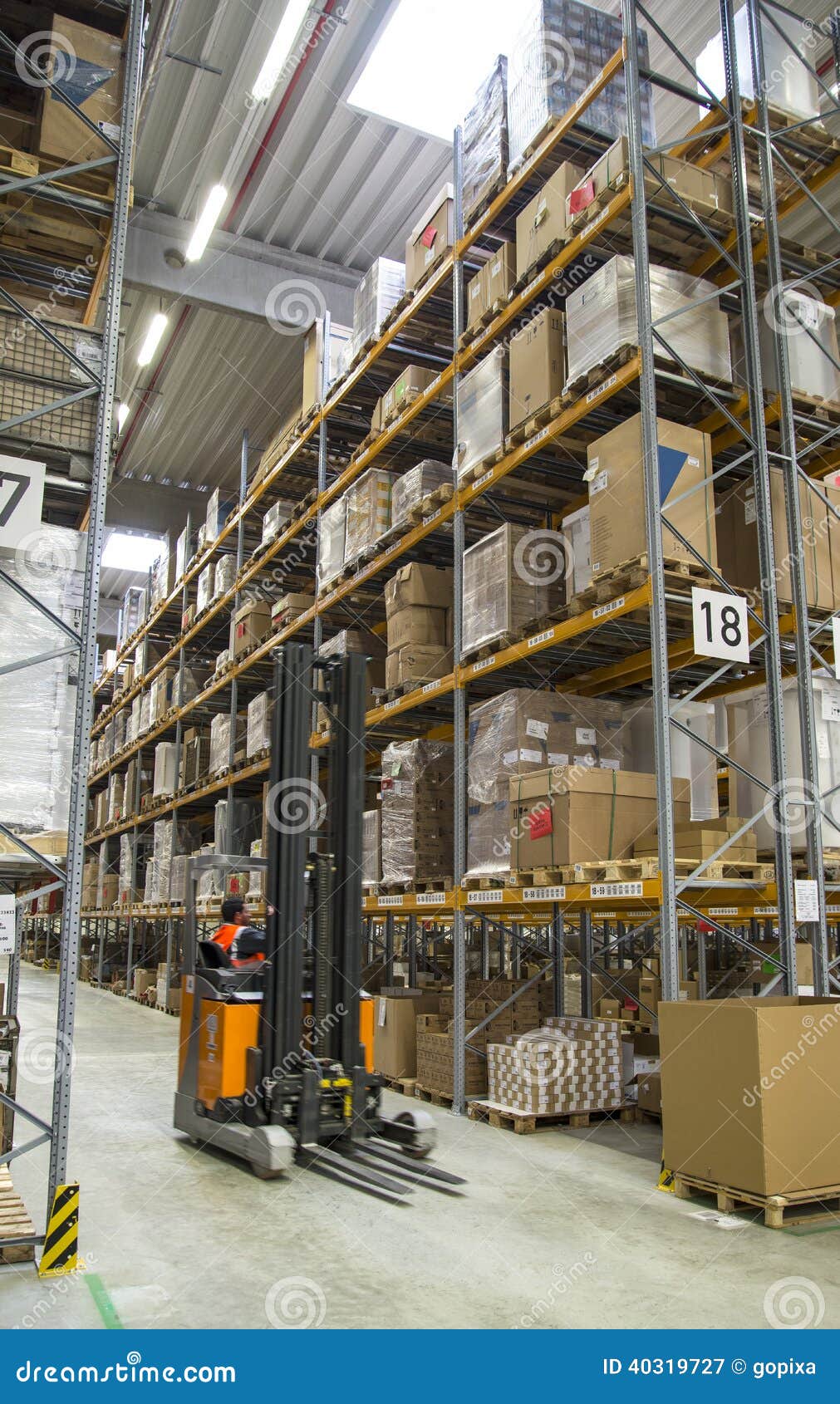 Forklift in a warehouse editorial photography. Image of forklift - 40319727