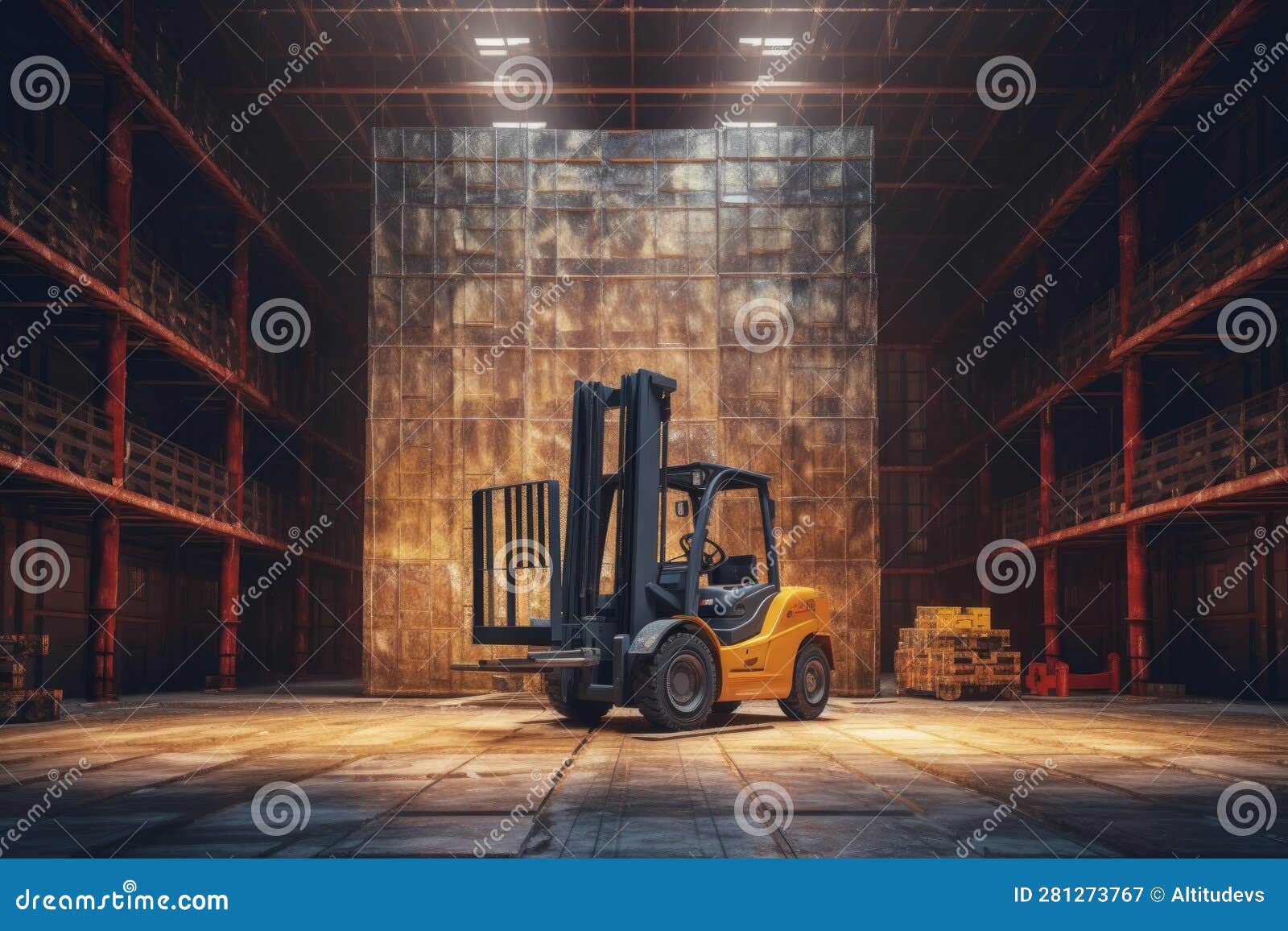 Warehouse Lifting Equipment. Black And White Pictogram Illustration ...