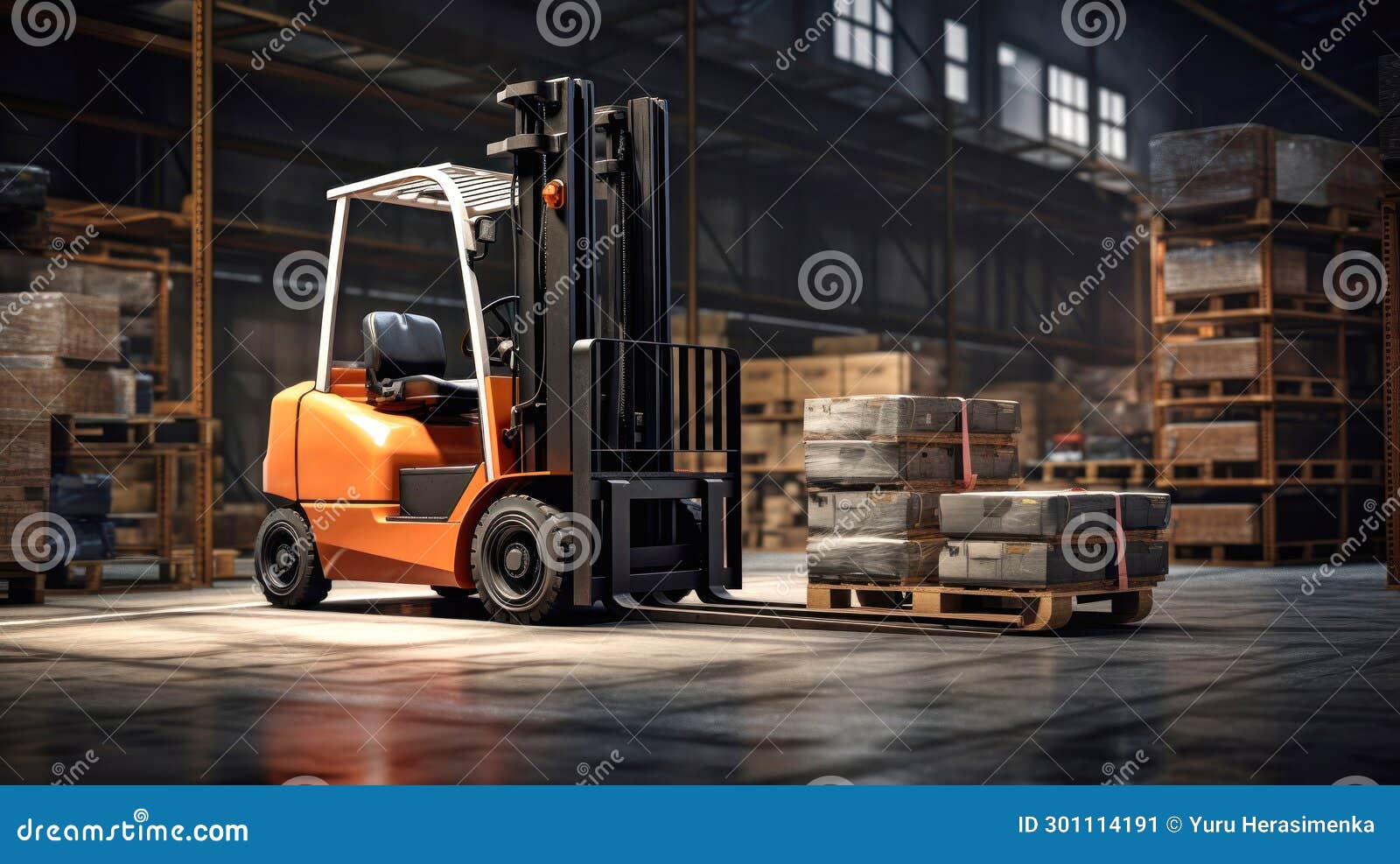 Warehouse Lifting Equipment. Black And White Pictogram Illustration ...