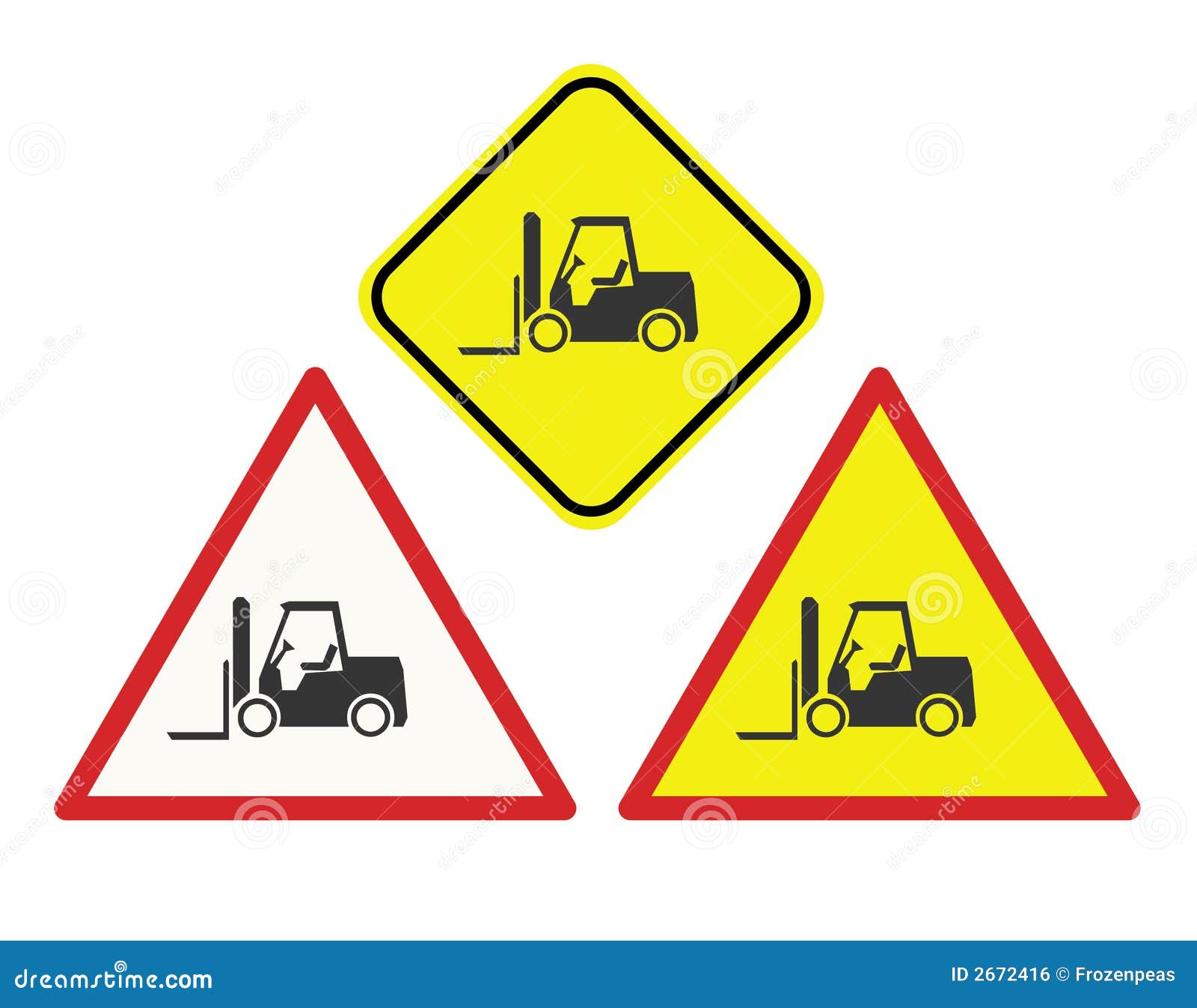 Forklift warning signs stock vector. Illustration of site - 2672416