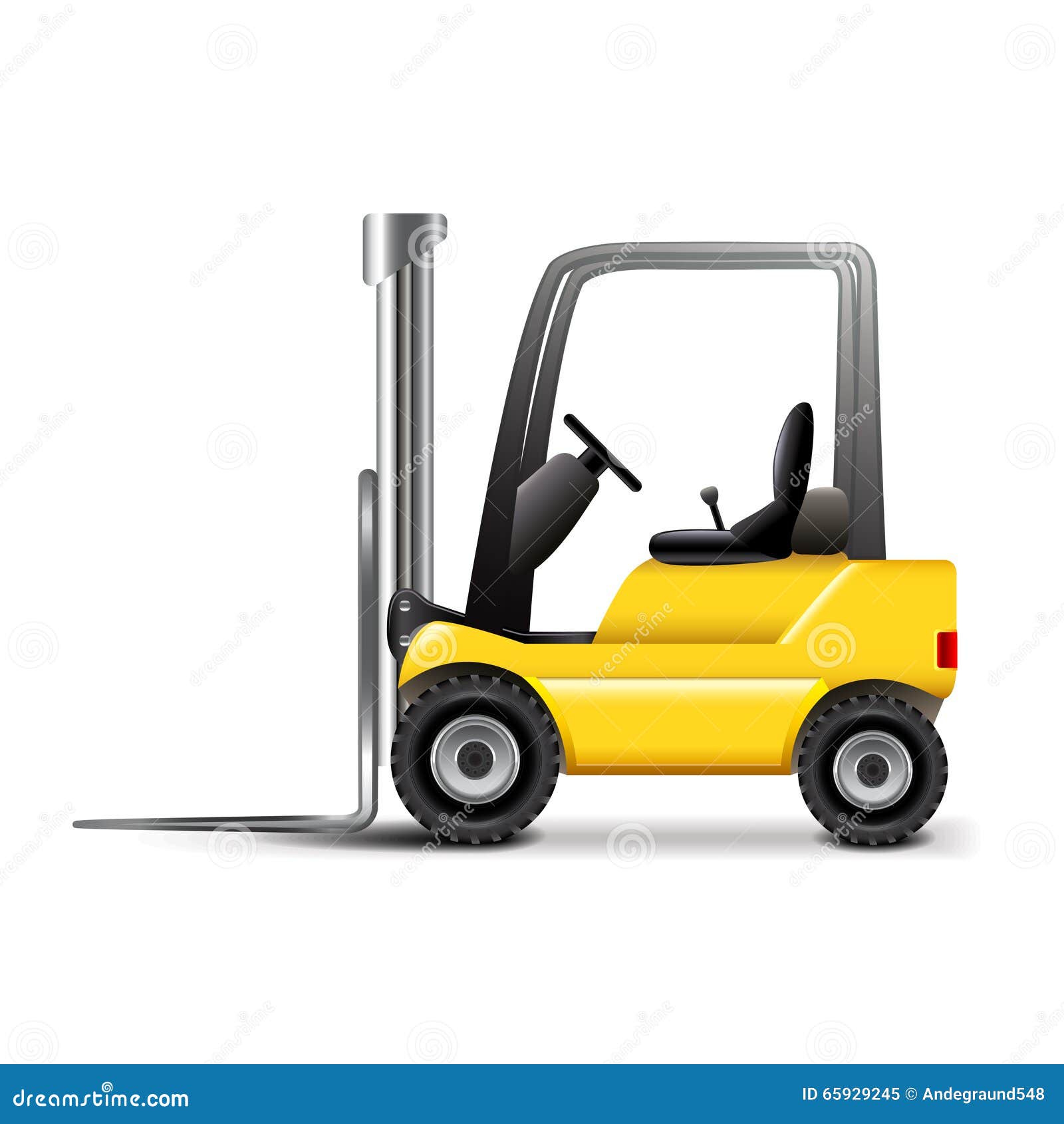 Forklift on white vector stock vector. Illustration of business - 65929245