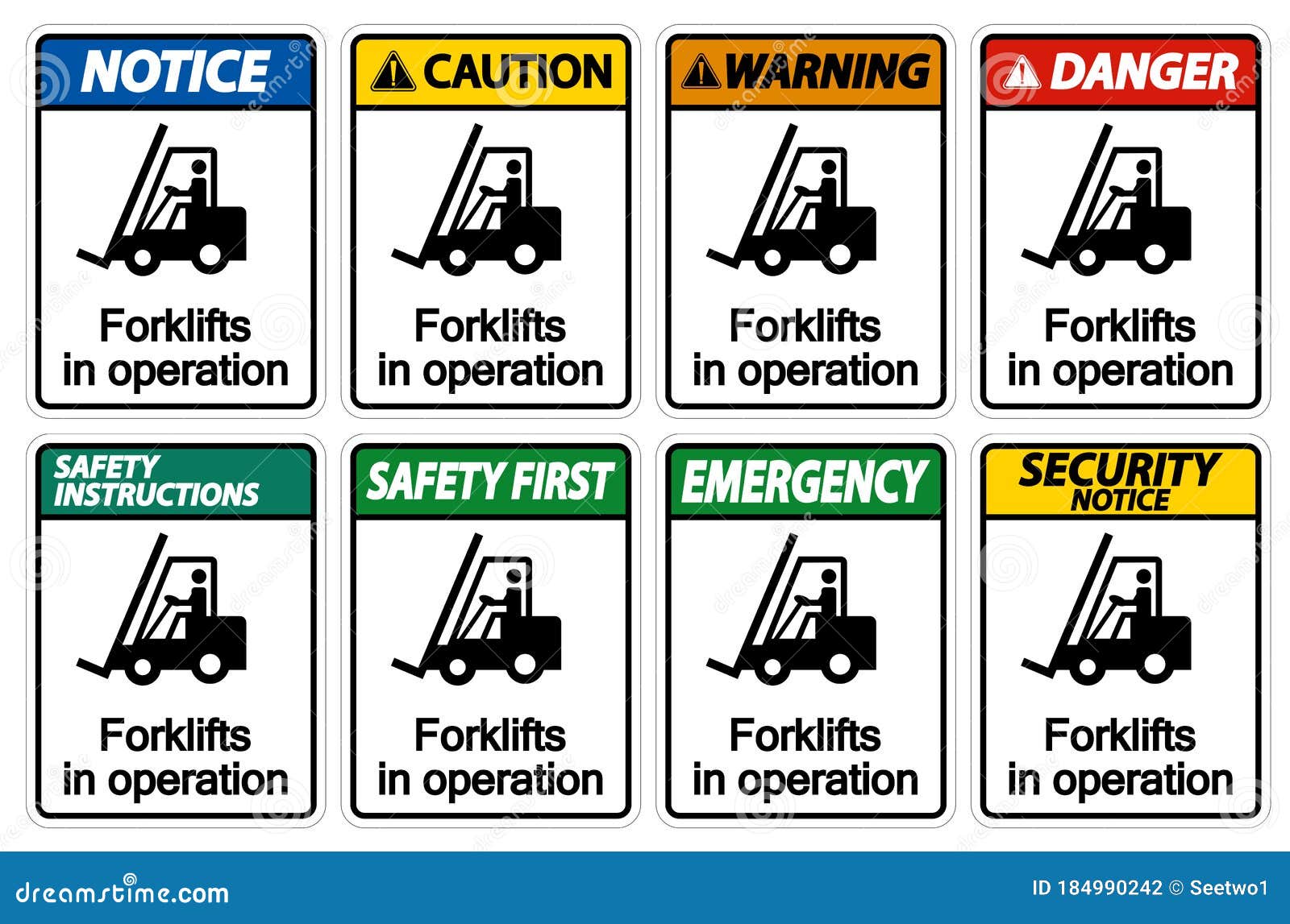 Forklifts in Operation Symbol Sign Isolate on Transparent Background ...