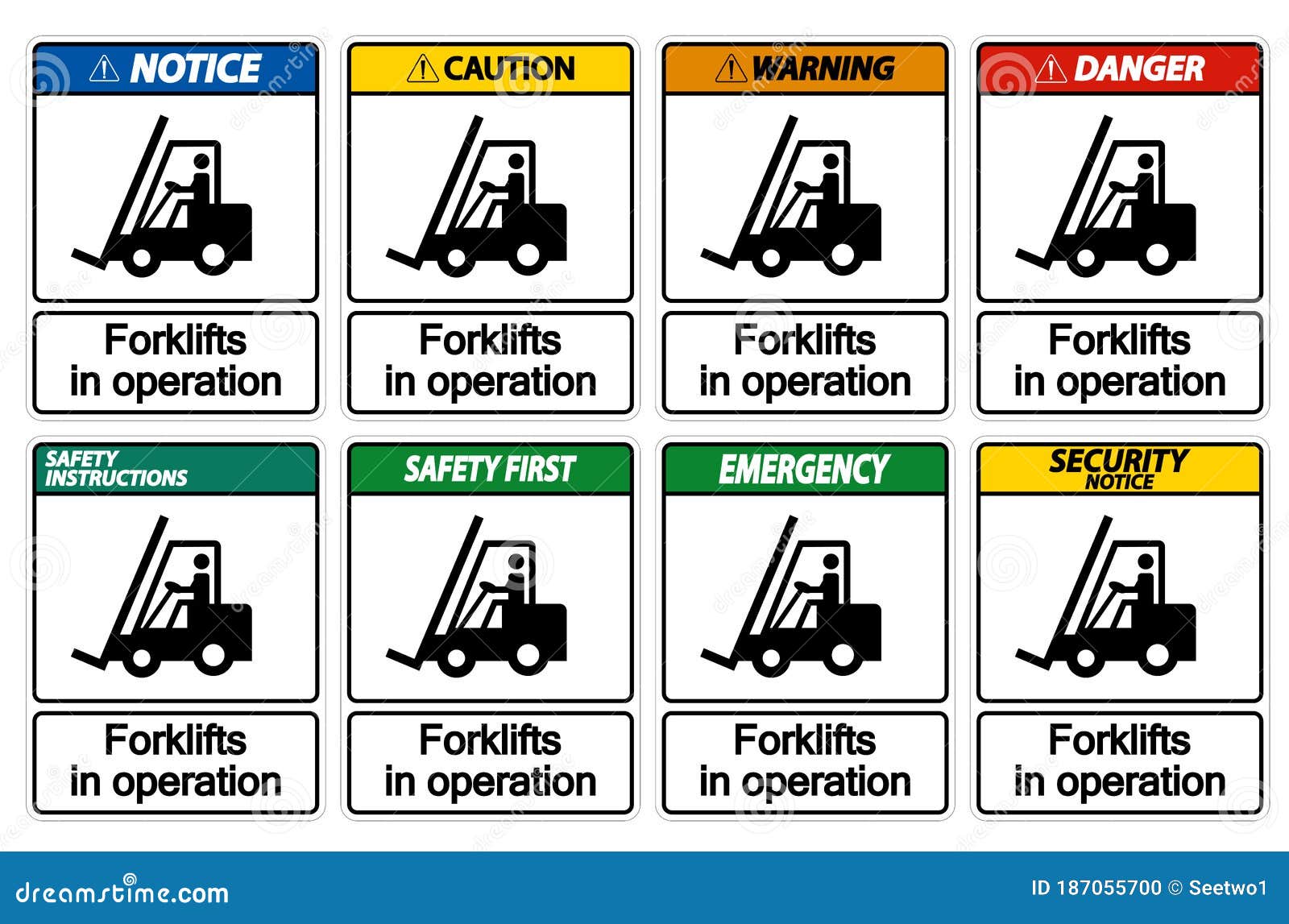 Forklifts in Operation Symbol Sign Isolate on Transparent Background ...