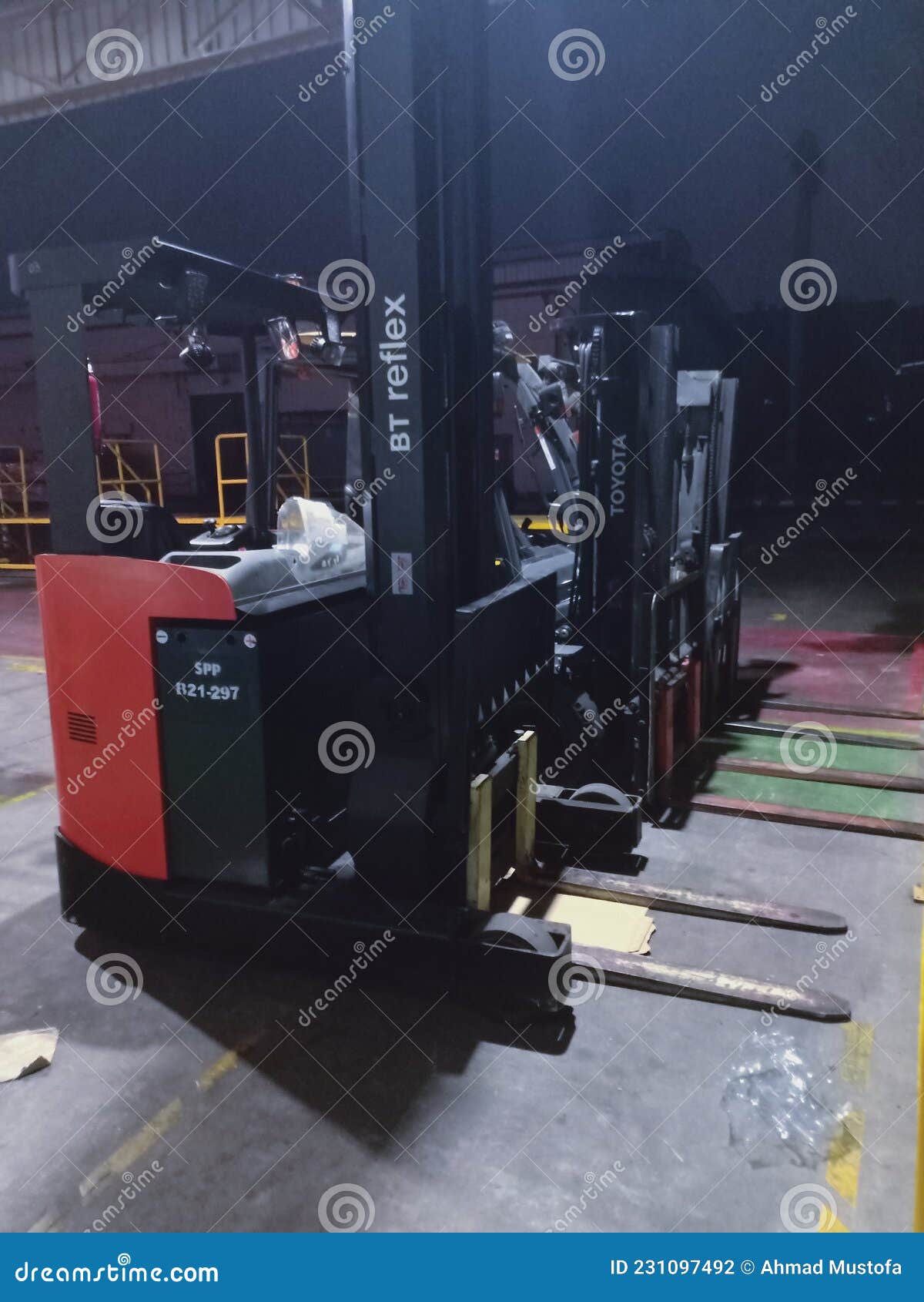 3 Forklifts Parked in the Factory Field Editorial Photography - Image ...