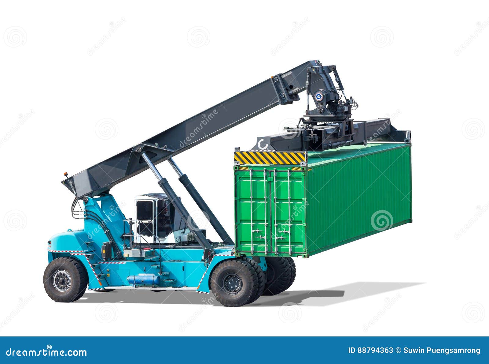 Forklifts Truck Container Isolated On White Background Stock Image ...