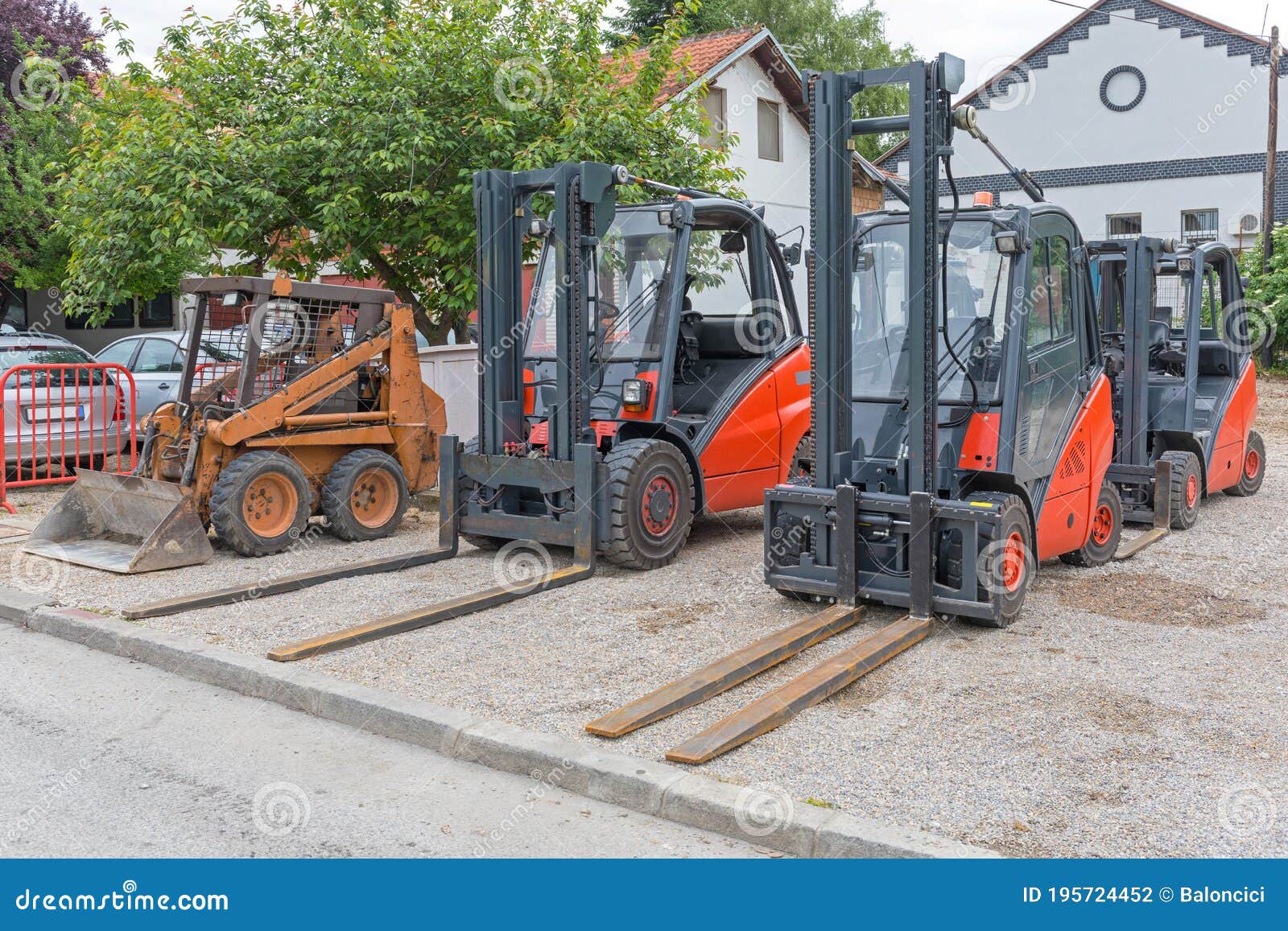 Forklifts Trucks stock photo. Image of logistics, commercial - 195724452