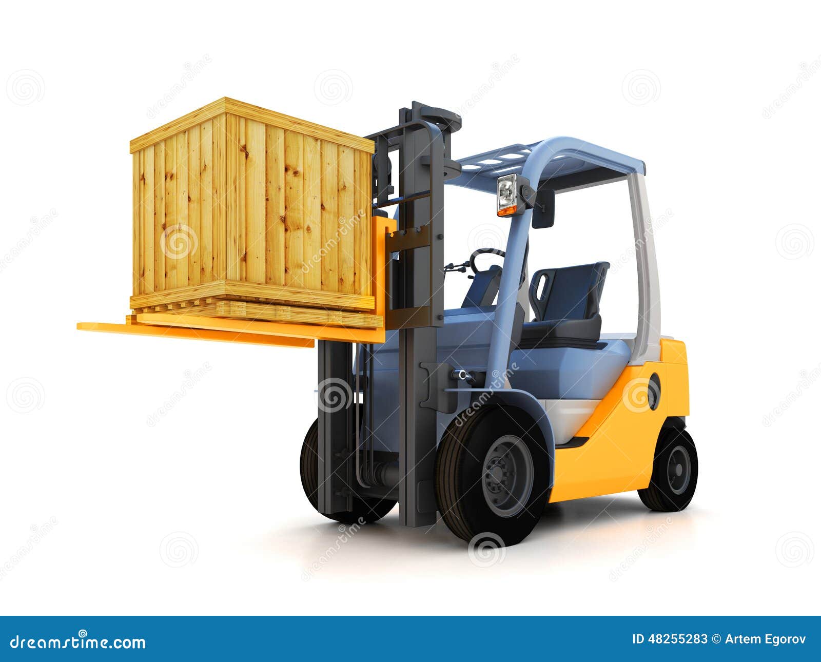 Forklit isolated on white stock illustration. Illustration of picking ...