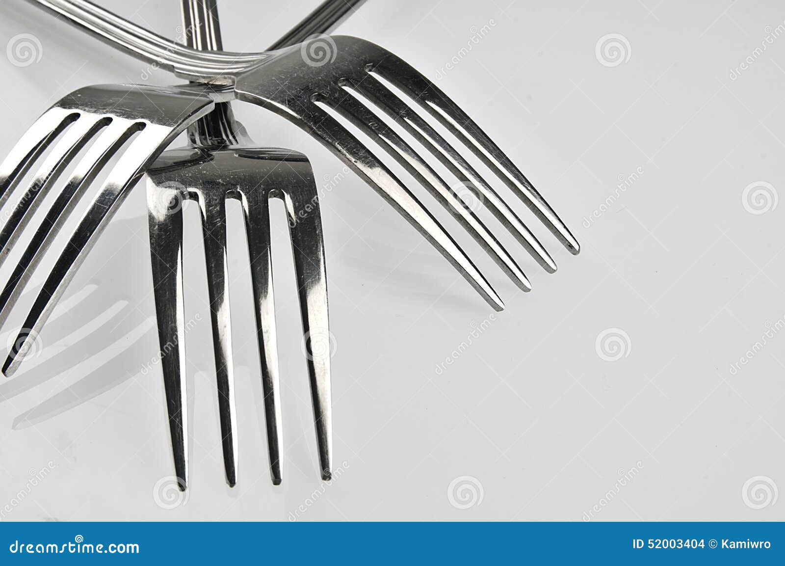 Forks Arranged in Series on the Kitchen Table. Stock Photo - Image of ...