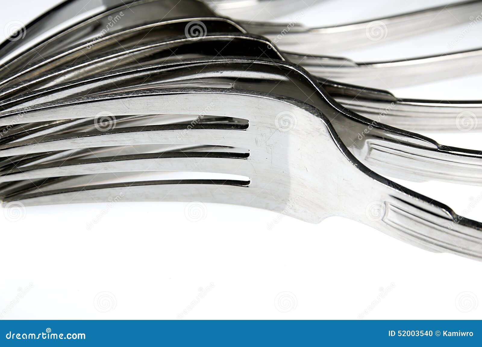 Forks Arranged in Series on the Kitchen Table. Stock Photo - Image of ...