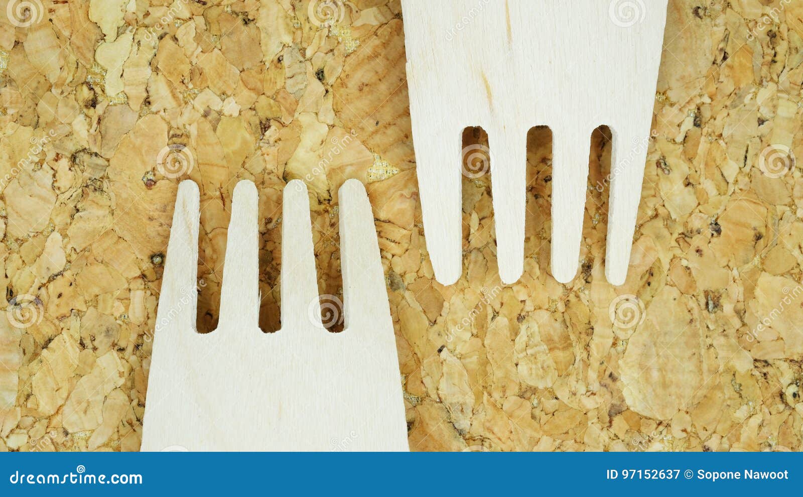 Forks and board stock image. Image of ware, cork, natural - 97152637