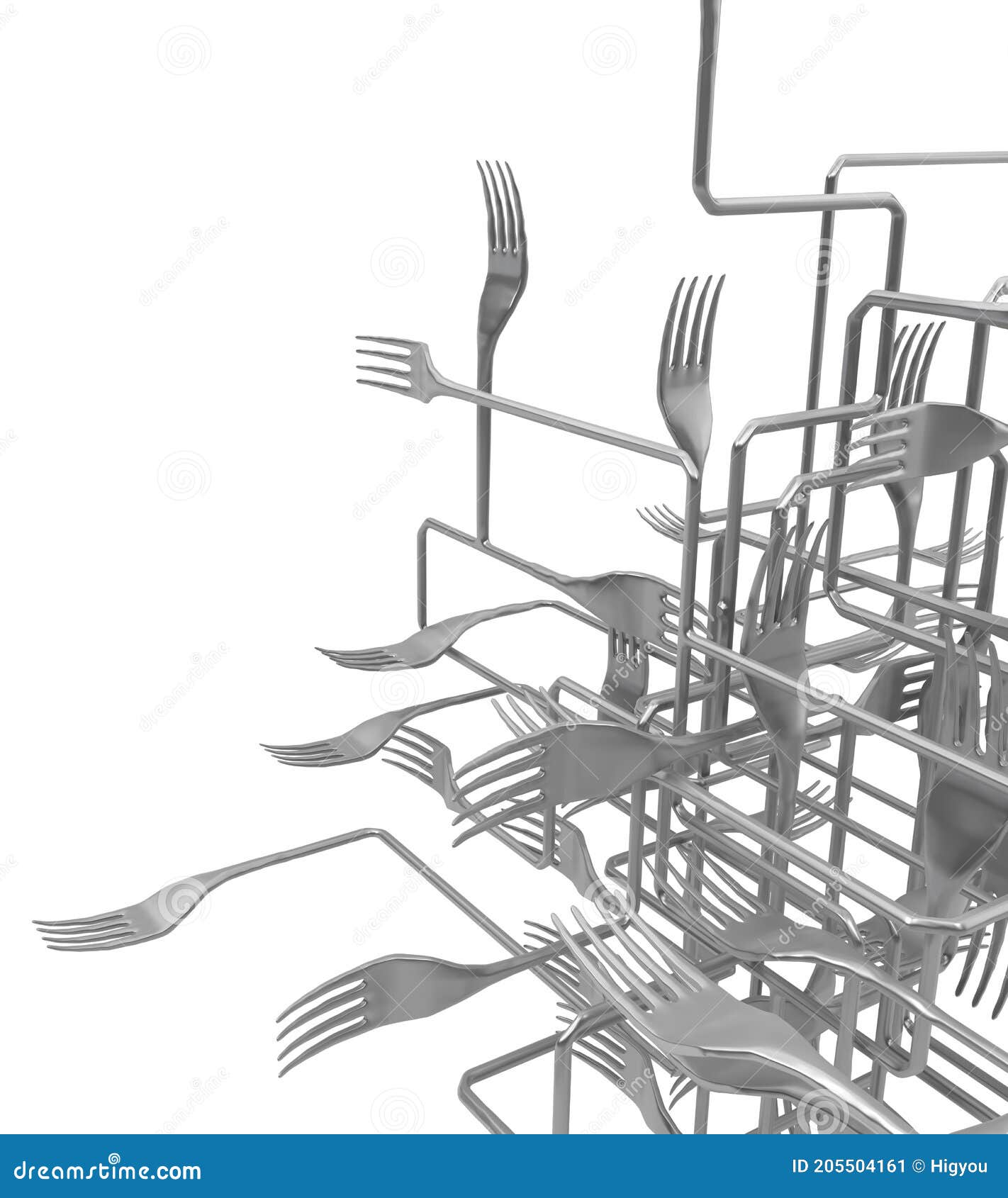 Forks Complex Structure Abstract Stock Illustration - Illustration of ...