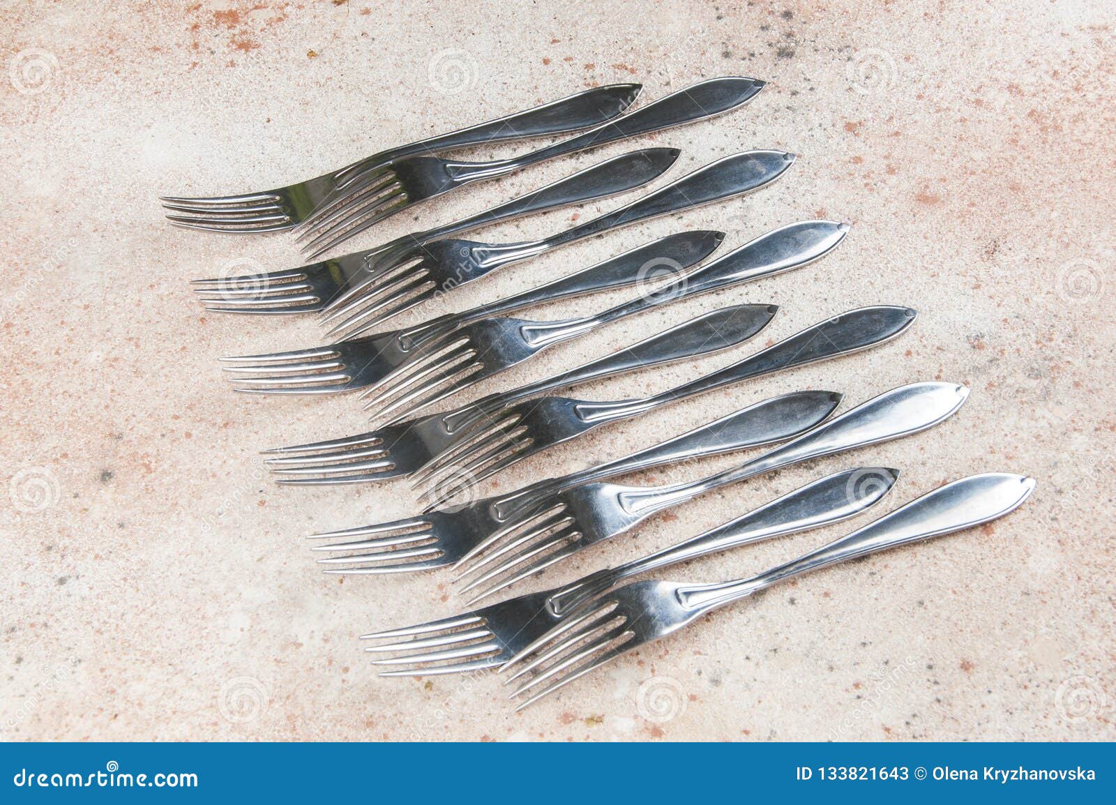 Forks on Concrete Background Stock Image - Image of meal, silverware ...