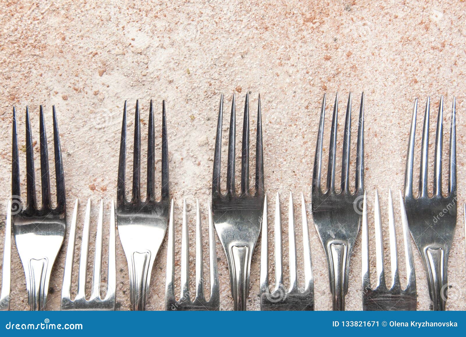 Forks on Concrete Background Stock Image - Image of utensil, eating ...