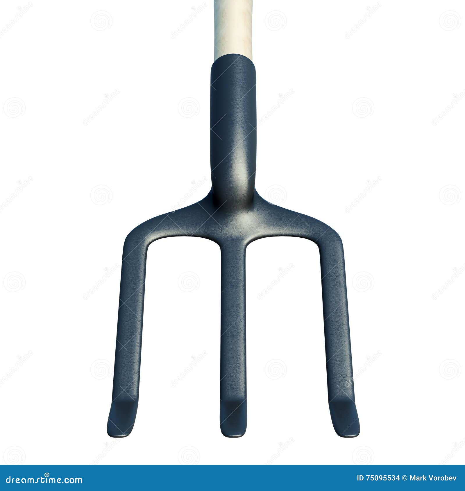 Forks Front View Isolated on White Background. 3d Rendering Stock ...