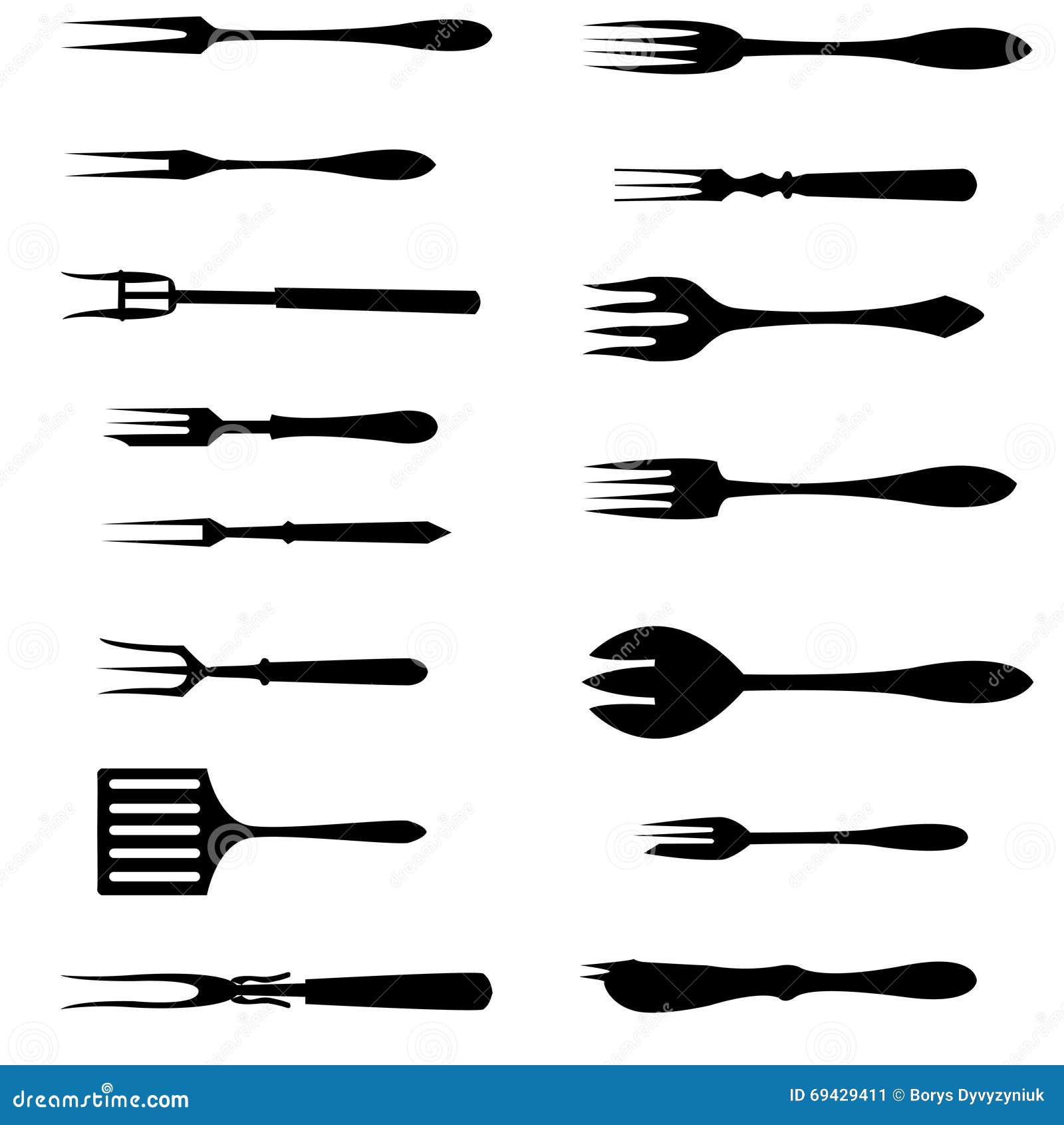 Forks icon set stock illustration. Illustration of icon - 69429411