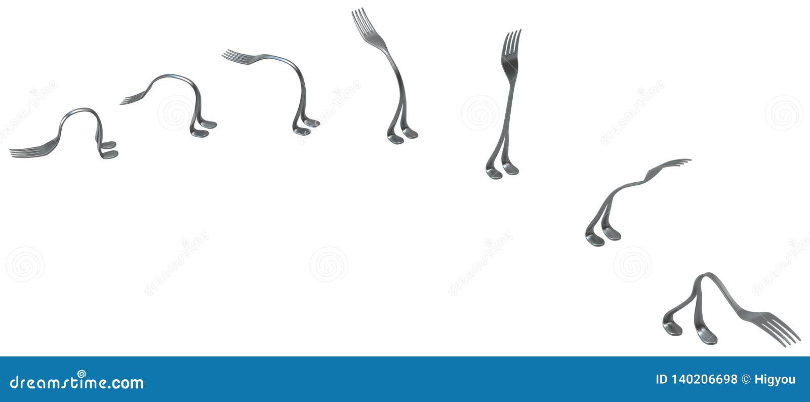 Forks Metal Legs, Bend Sequence Stock Illustration - Illustration of ...
