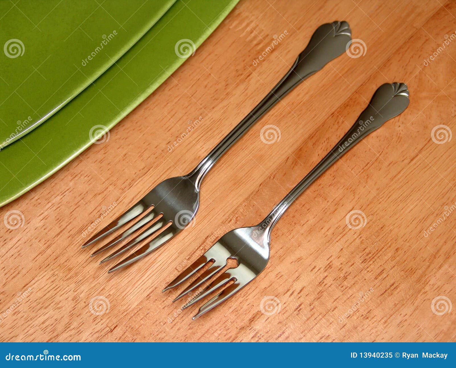 Forks and plate stock image. Image of metallic, setting - 13940235
