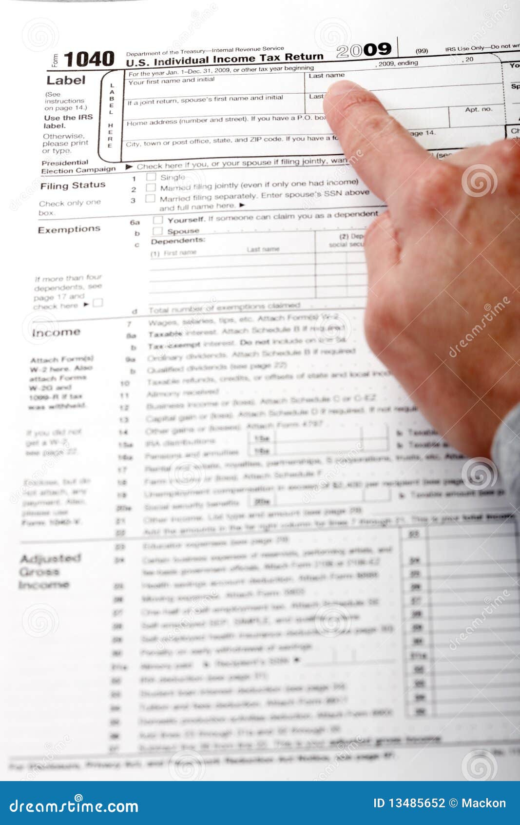 Form 1040. Income Tax Return Editorial Photography - Image of finger ...
