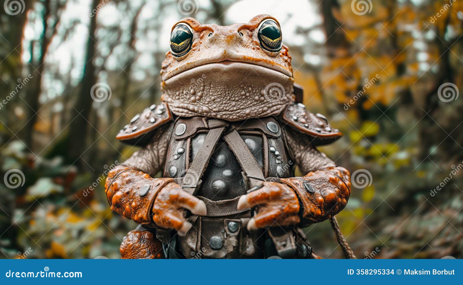 In The Form Of An Anthropomorphic Toad Warrior In Detailed Leather ...