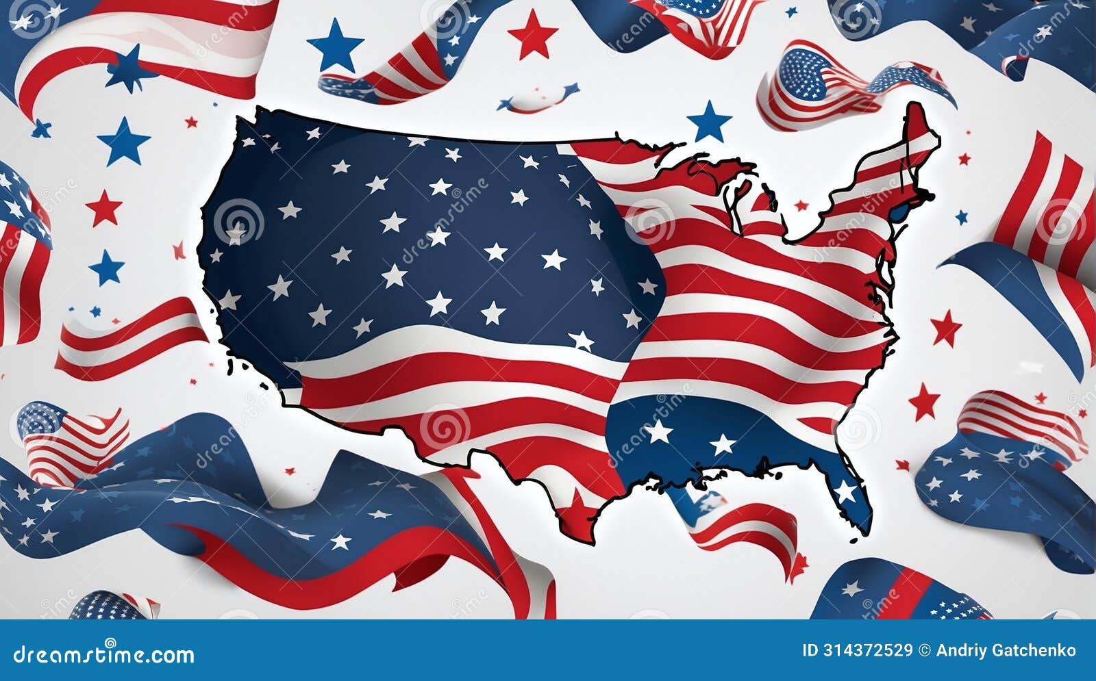 In the Form of Borders of the United States in Colors of the National ...