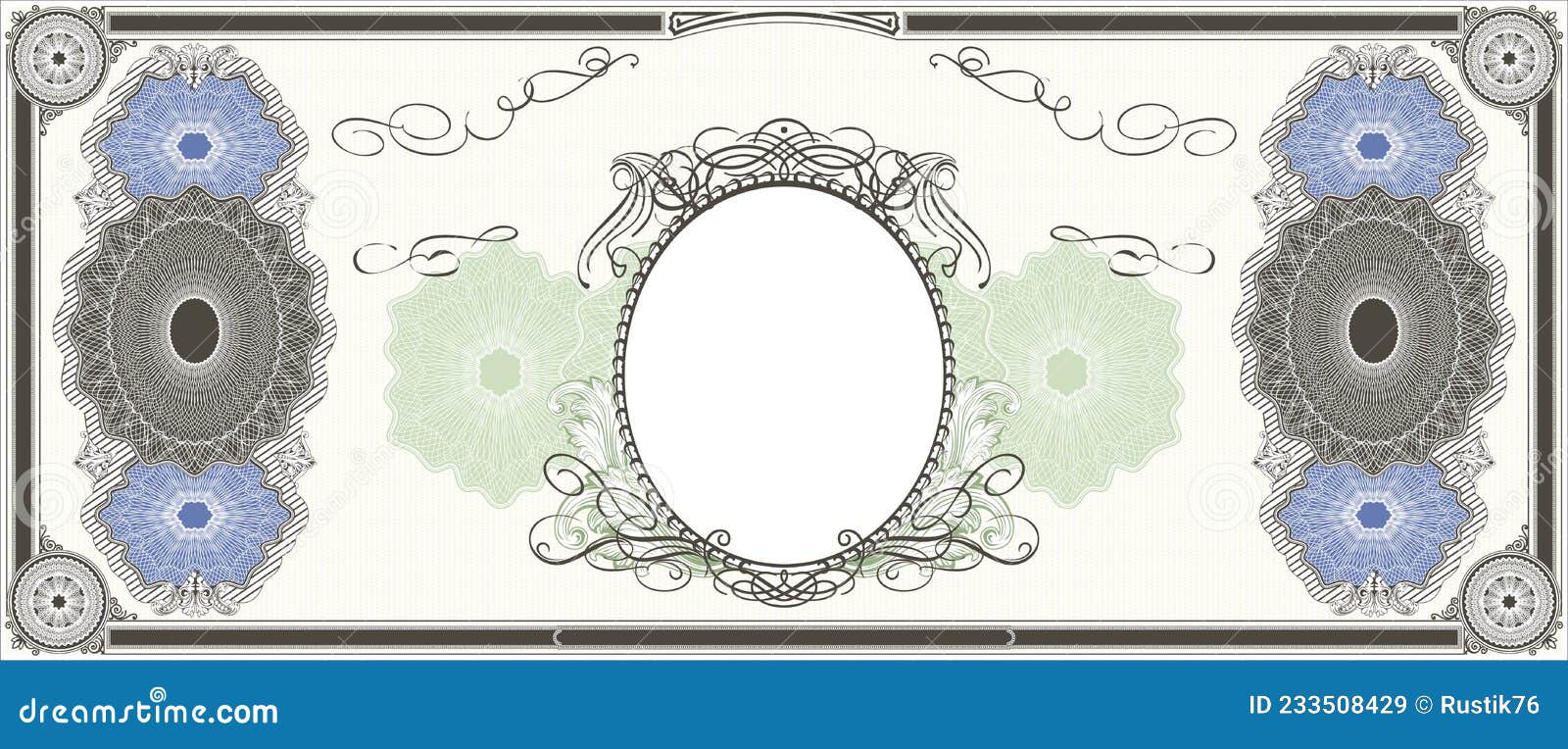 Blank Old Banknote Blank Vector Stock Vector - Illustration of currency ...