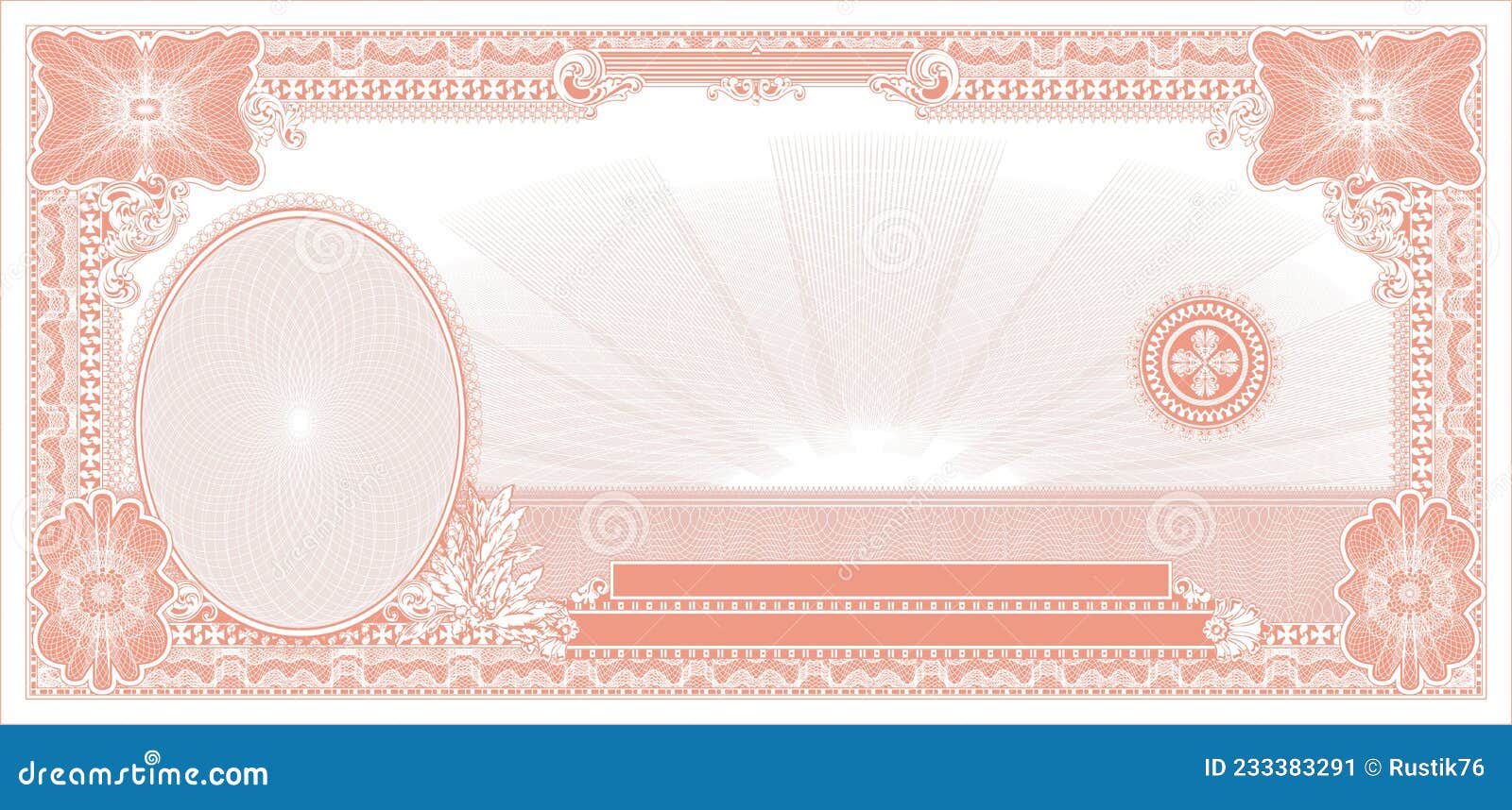 Blank of an Old Banknote with a Side Portrait Red Stock Illustration ...
