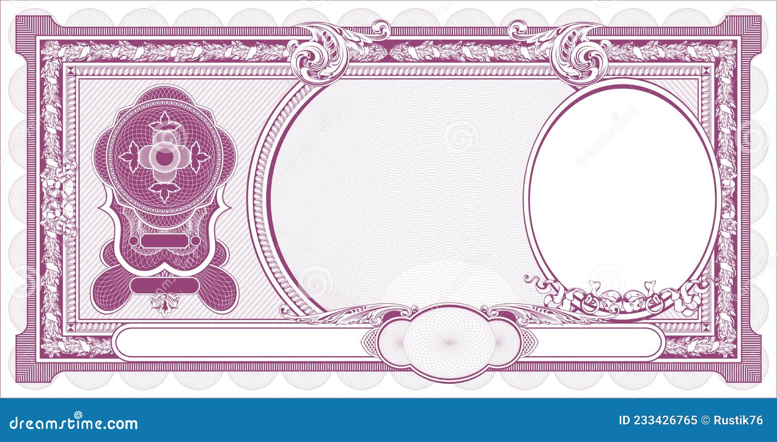 Classic Banknote Mockup With Side Portrait Green Stock Image ...