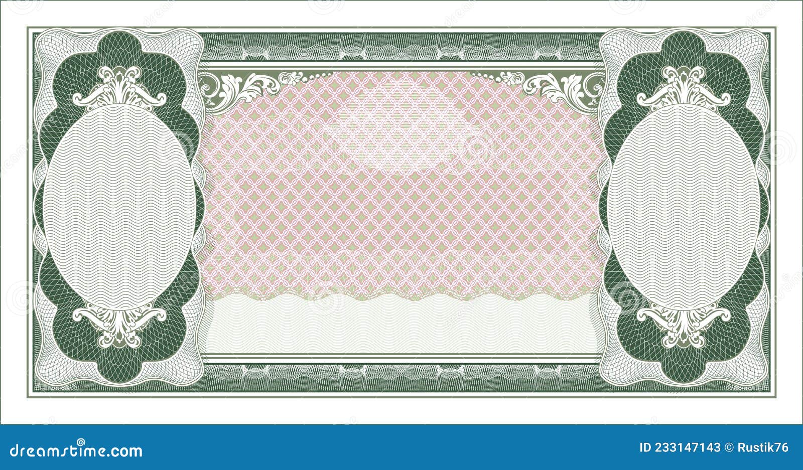 Vintage Banknote Mockup Vector Stock Vector - Illustration of borders ...