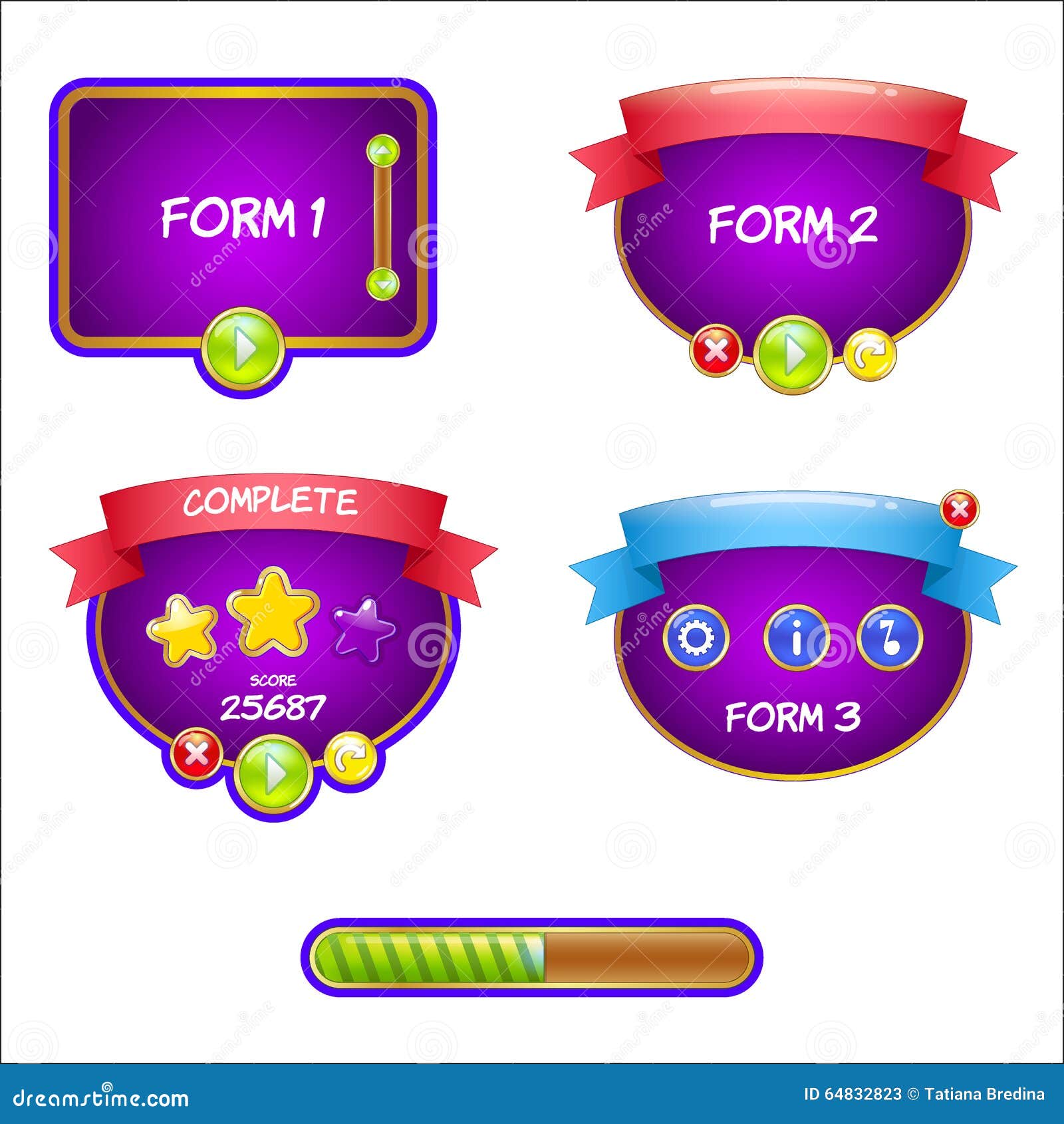 Form Design Game User Interface For Video Games Stock Illustration ...