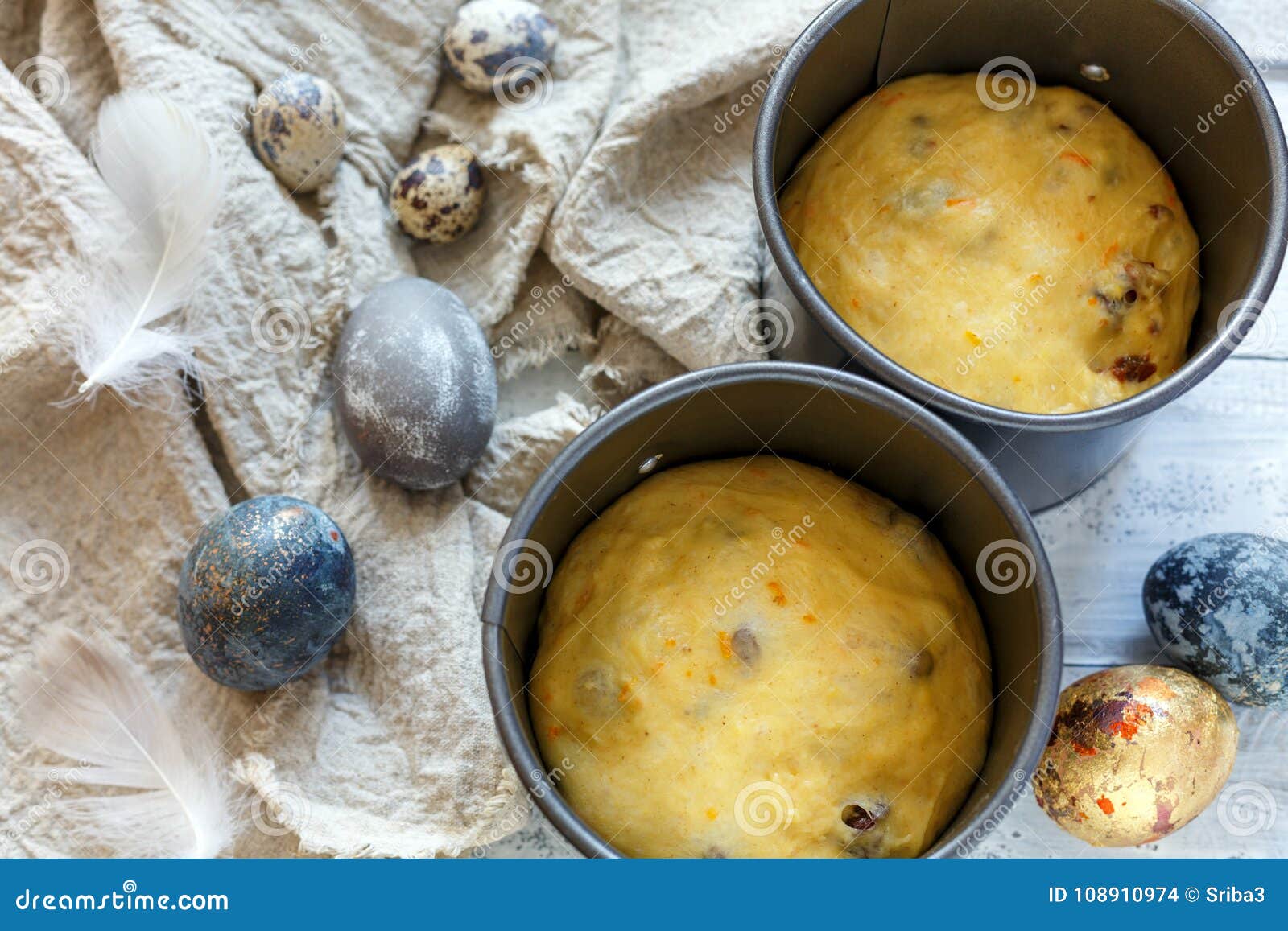 Metal Form with Dough for Easter Baking. Stock Photo - Image of form ...