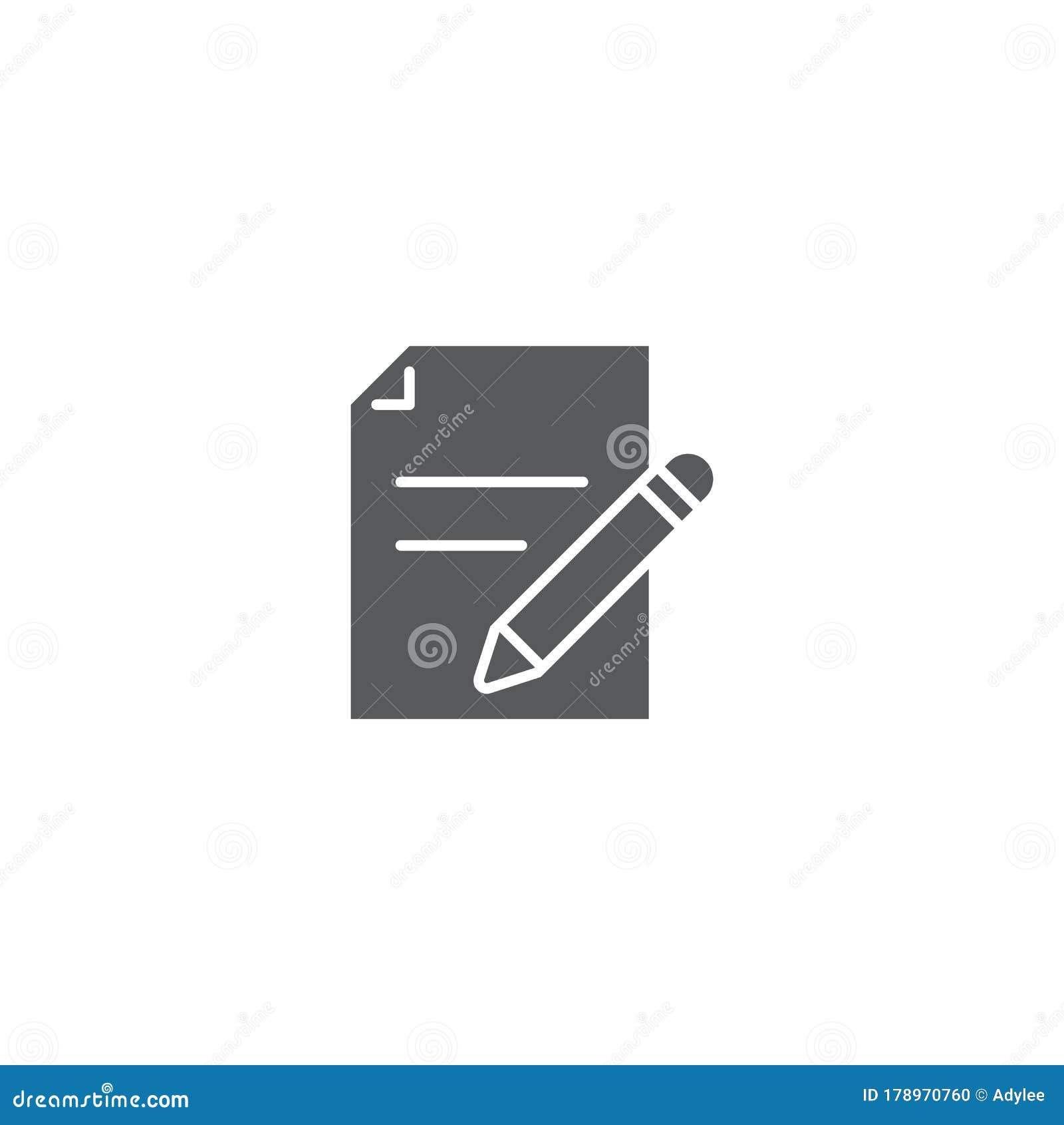 Form Edit Document Vector Icon Symbol Editing Isolated On White ...