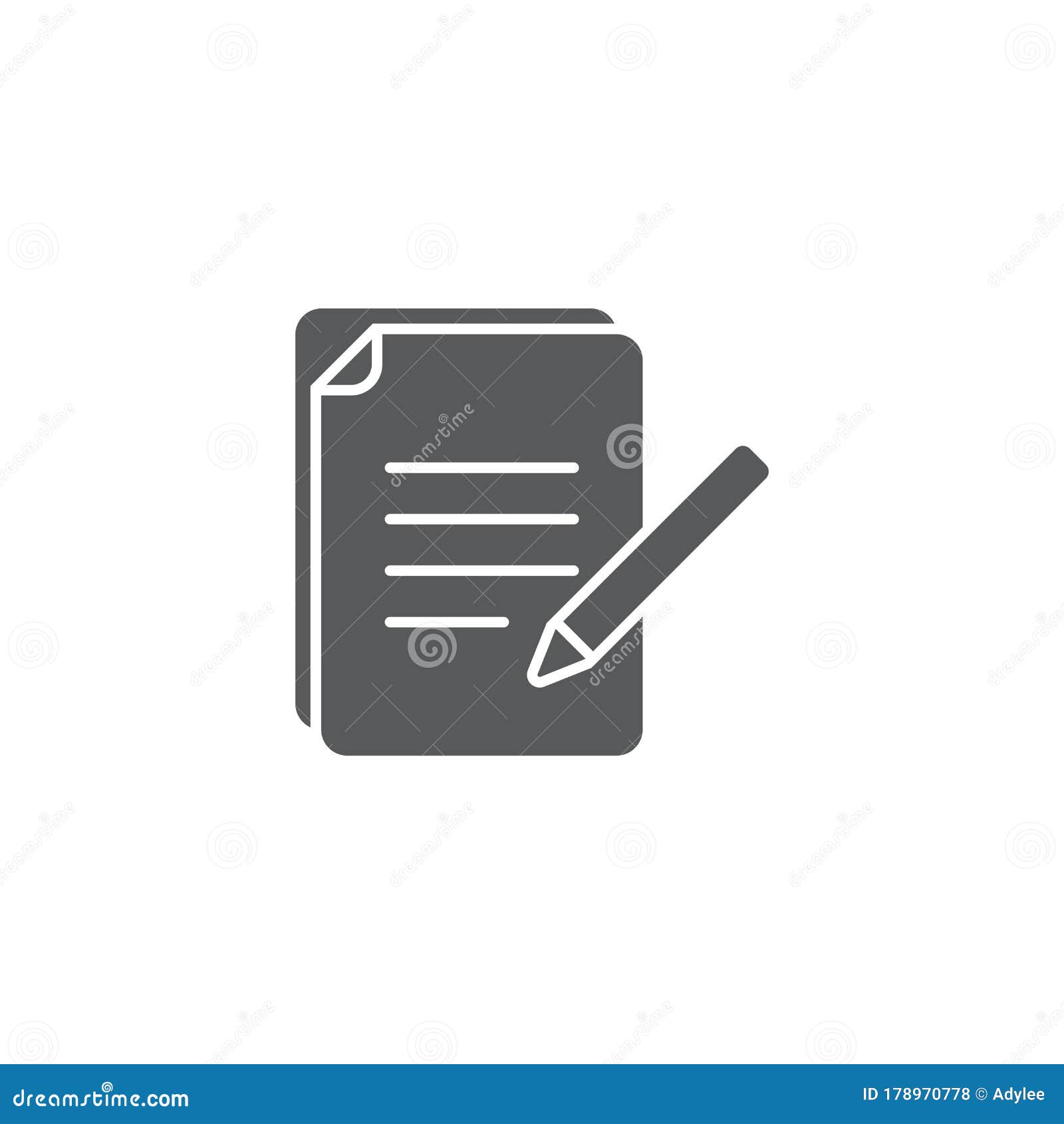 Form Edit Document Vector Icon Symbol Editing Isolated on White ...