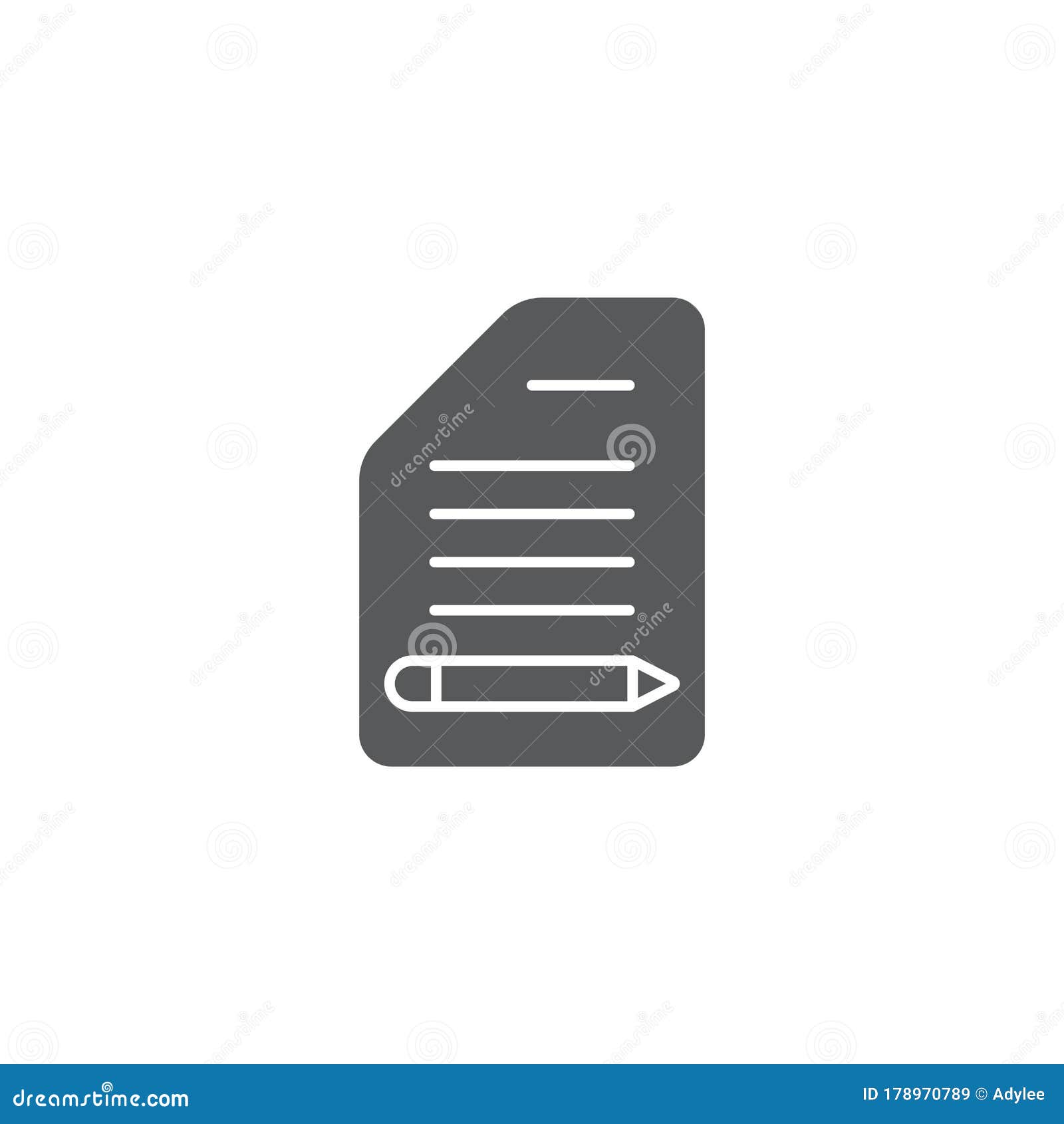 Form Edit Document Vector Icon Symbol Editing Isolated on White ...