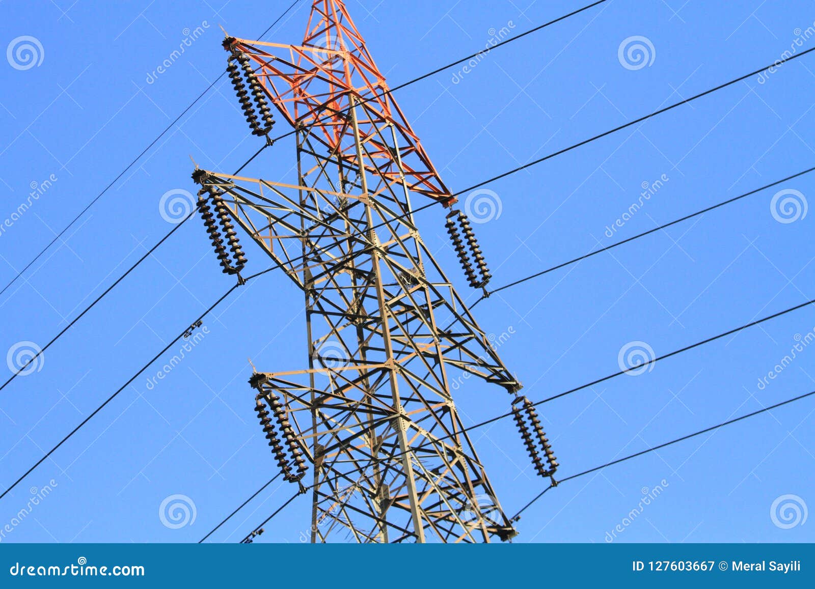 Electric Power Transmission Lines Stock Image - Image of industrial ...
