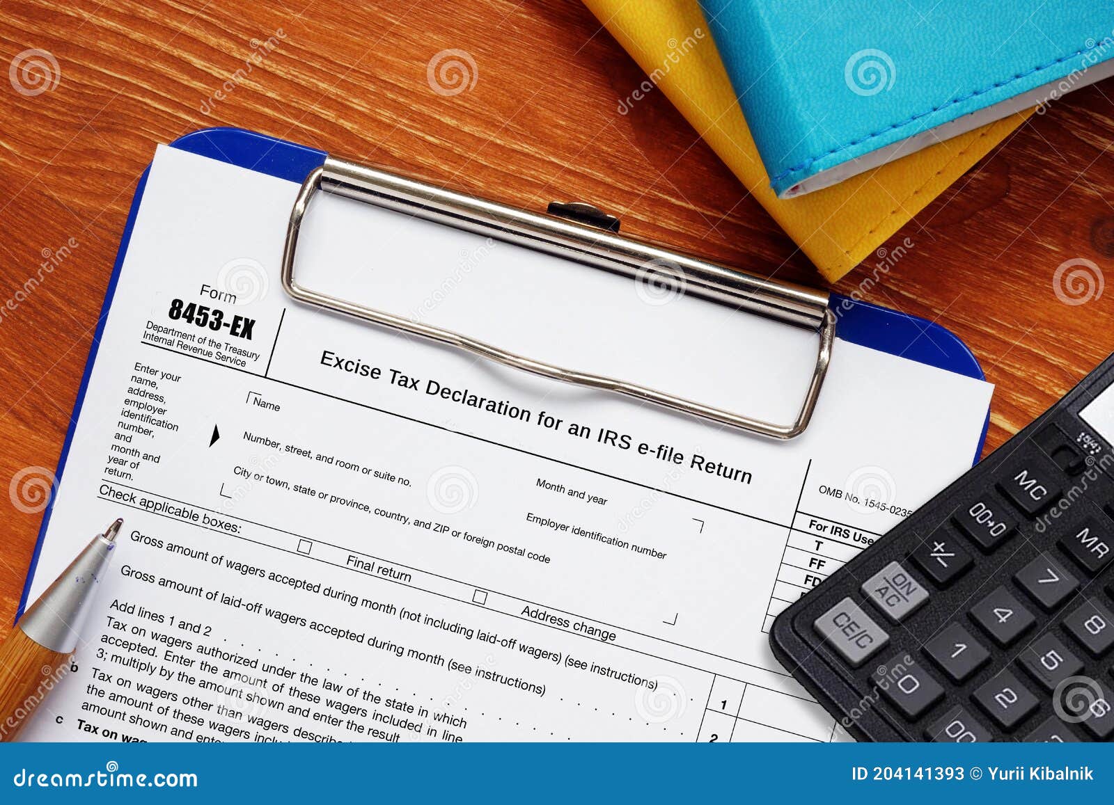 Form 8453-EX Excise Tax Declaration for an IRS E-file Return Phrase on ...