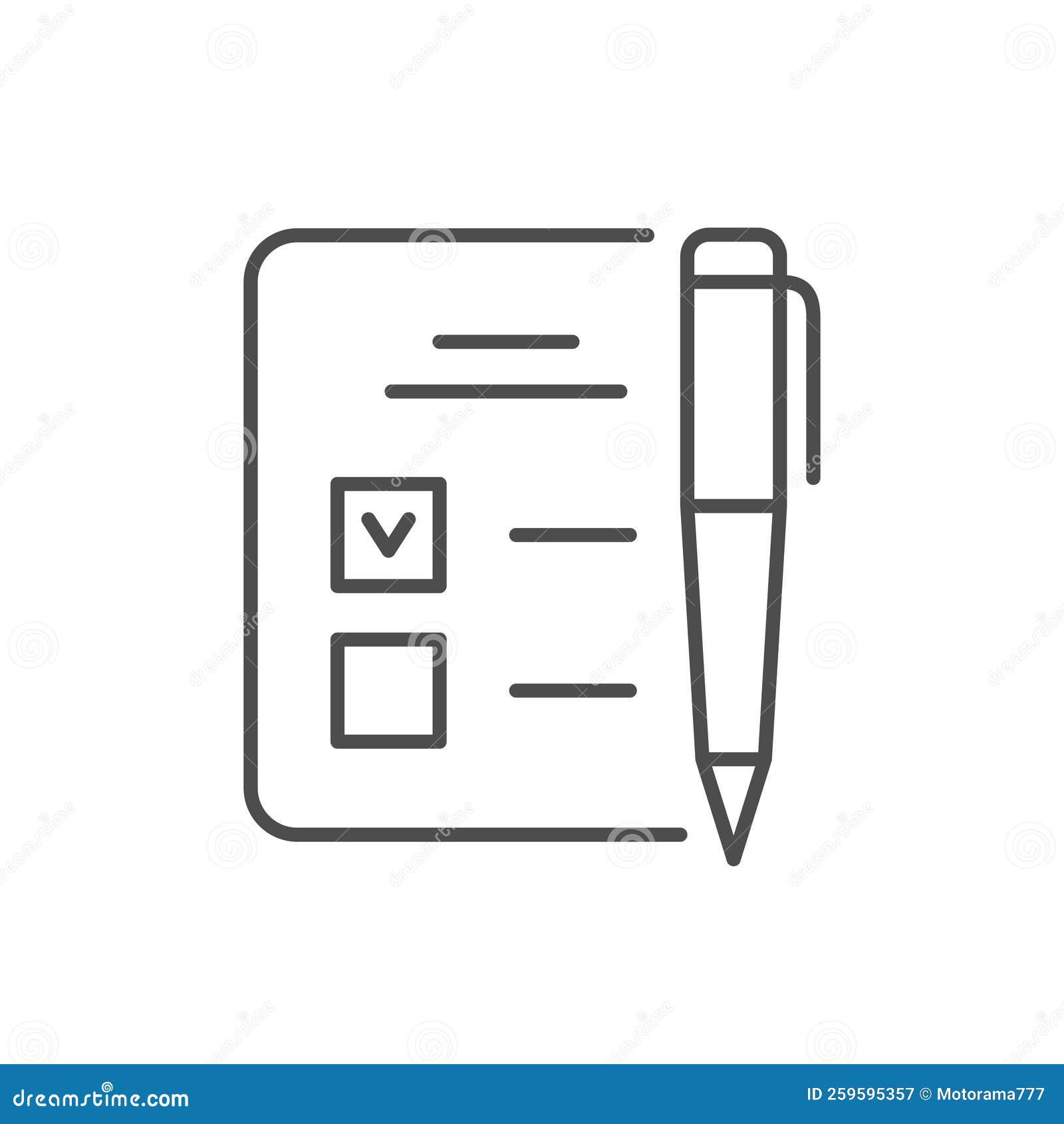 Form Filling Line Outline Icon Stock Vector - Illustration of person ...