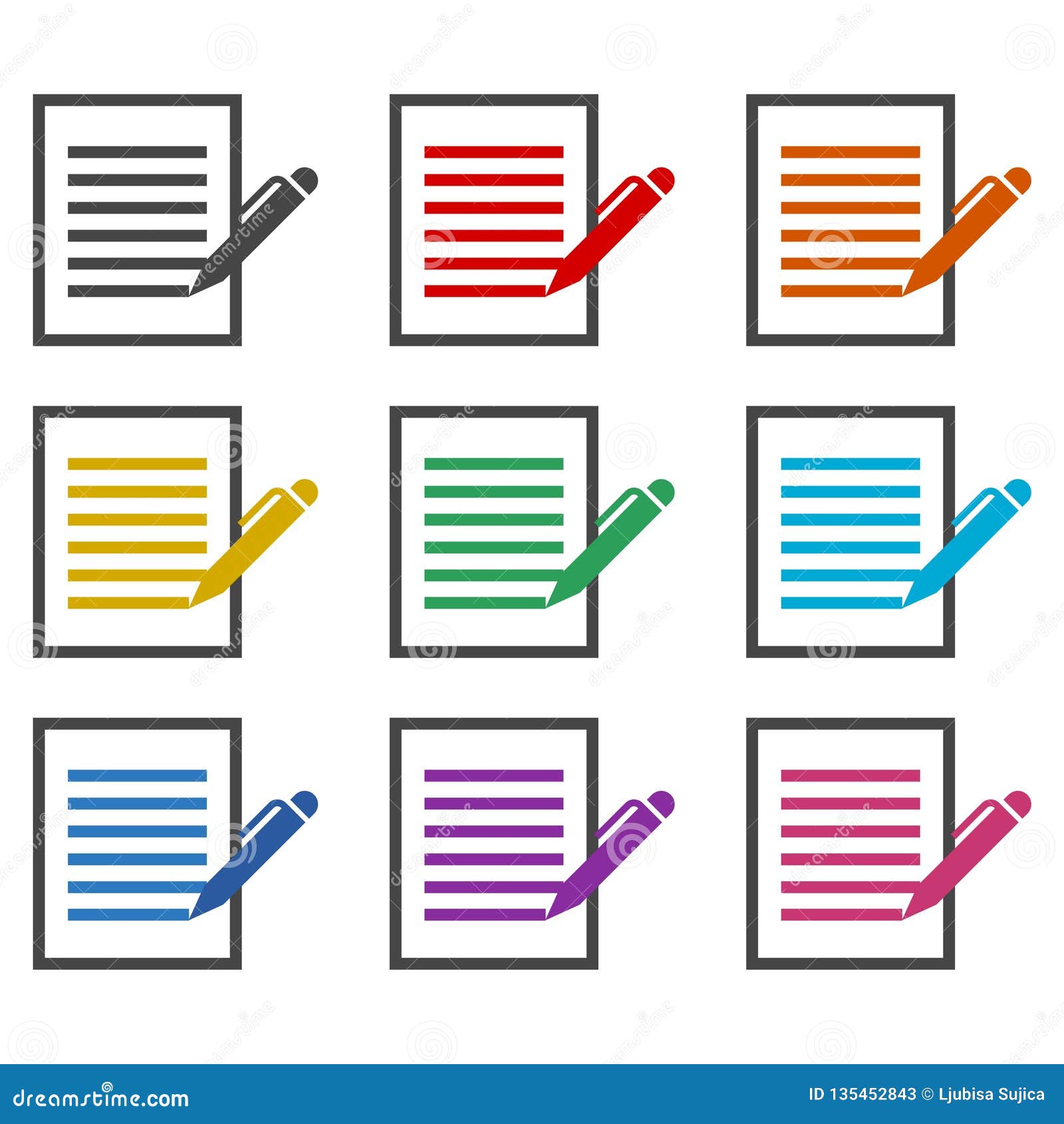 Form, Form Logo, Document Icon, Color Set Stock Vector - Illustration ...