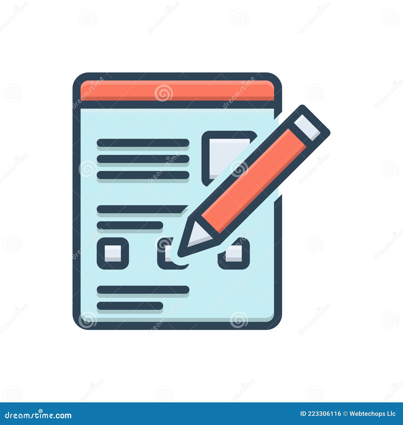 Color Illustration Icon for Form, Page and Document Stock Illustration ...