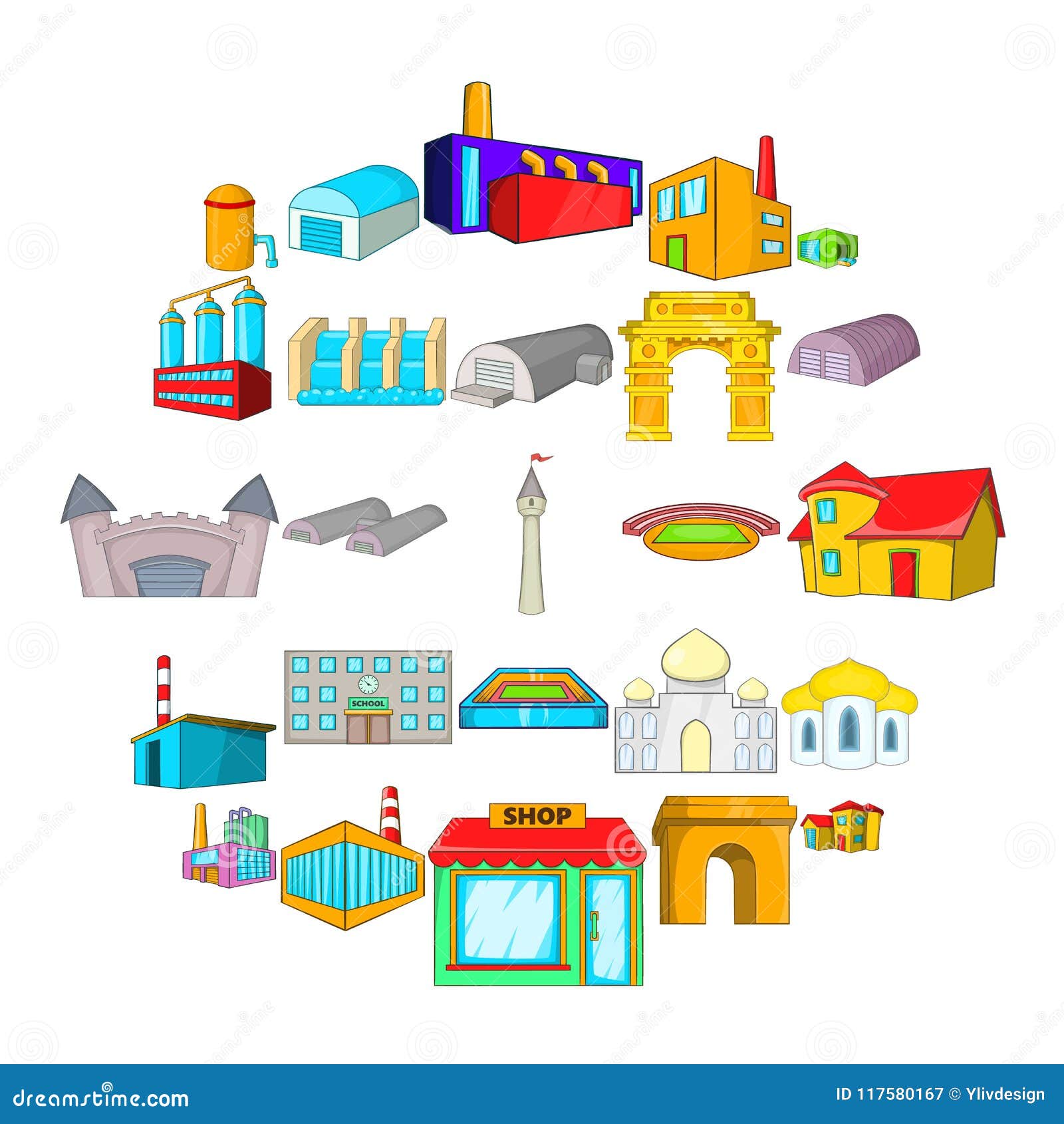 Form Icons Set, Cartoon Style Stock Vector - Illustration of object ...