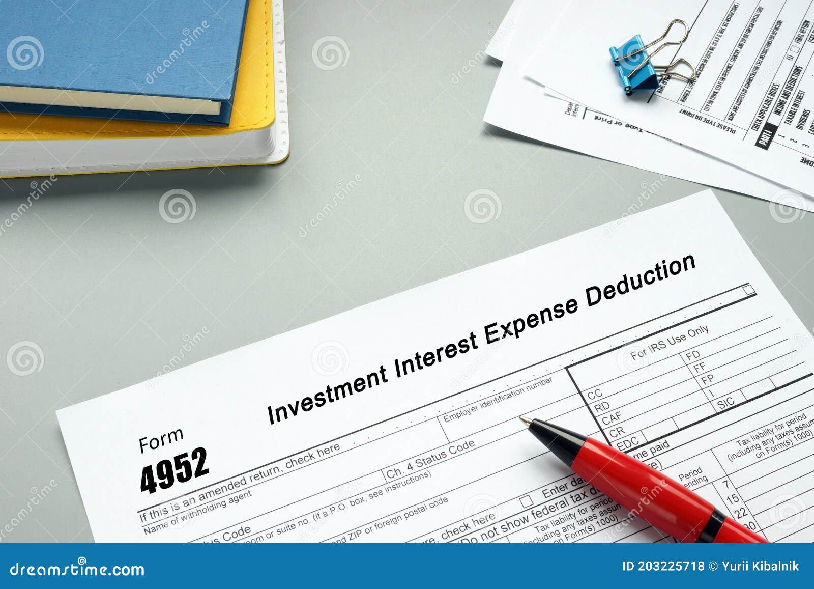 Form 4952 Investment Interest Expense Deduction Phrase on the Page ...