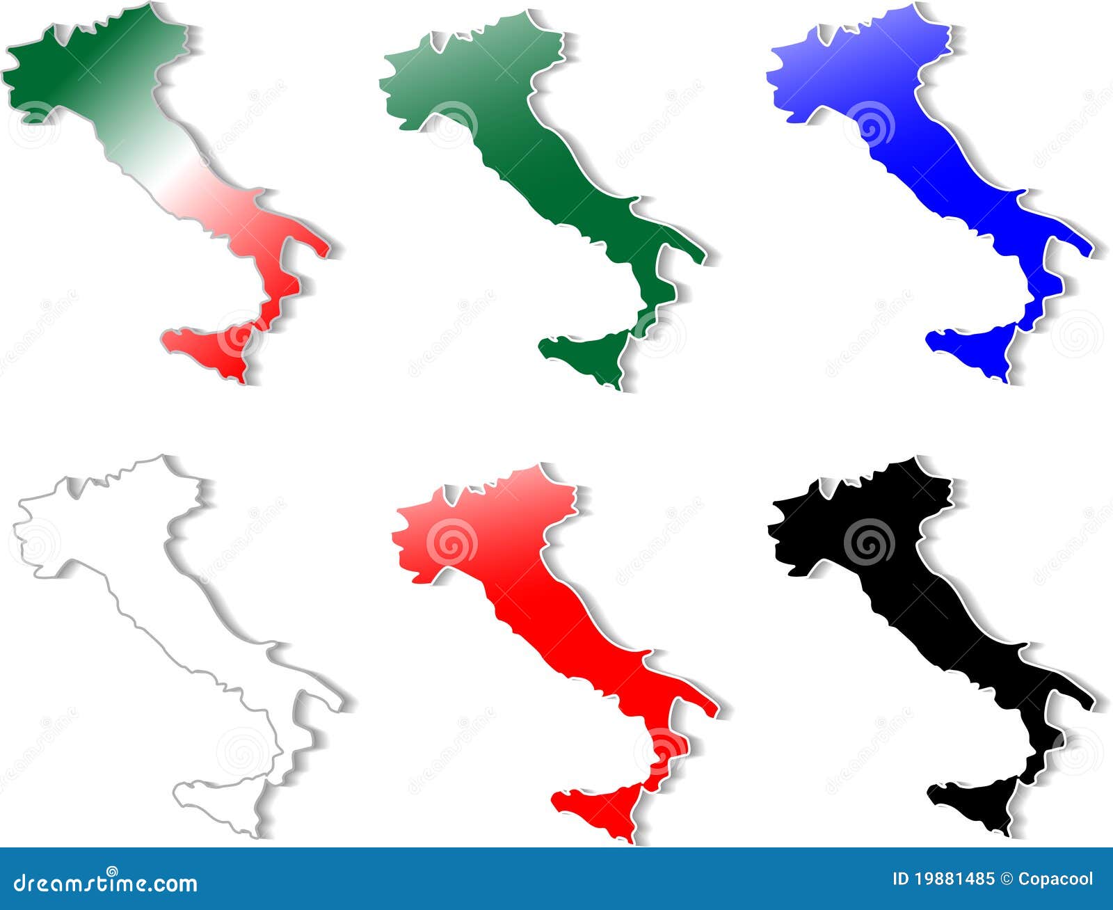 Form of Italy stickers set stock vector. Illustration of icon - 19881485