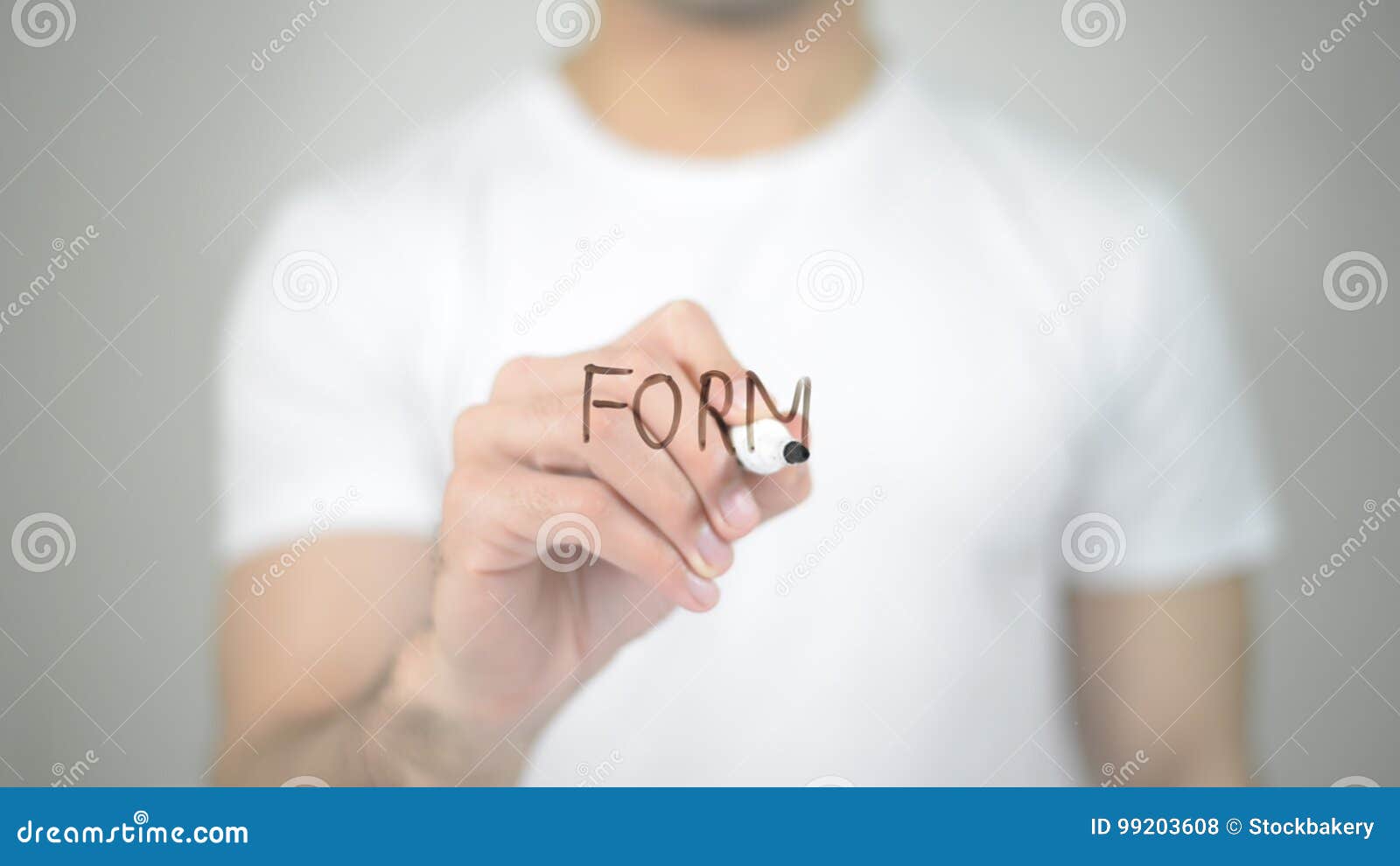 Form, Man Writing on Transparent Screen Stock Photo - Image of hand ...