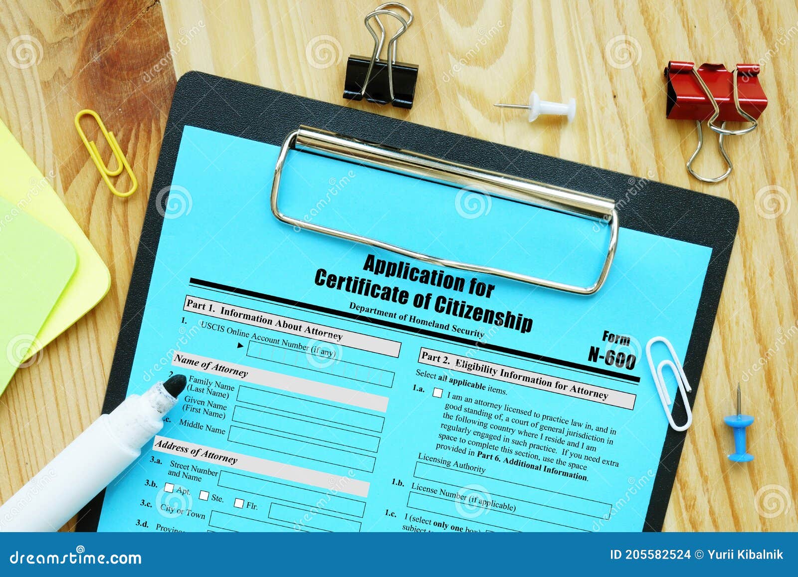 Form N-600 Application for Certificate of Citizenship Stock Photo ... Form N-600 Application for Certificate of Citizenship Stock Photo ...