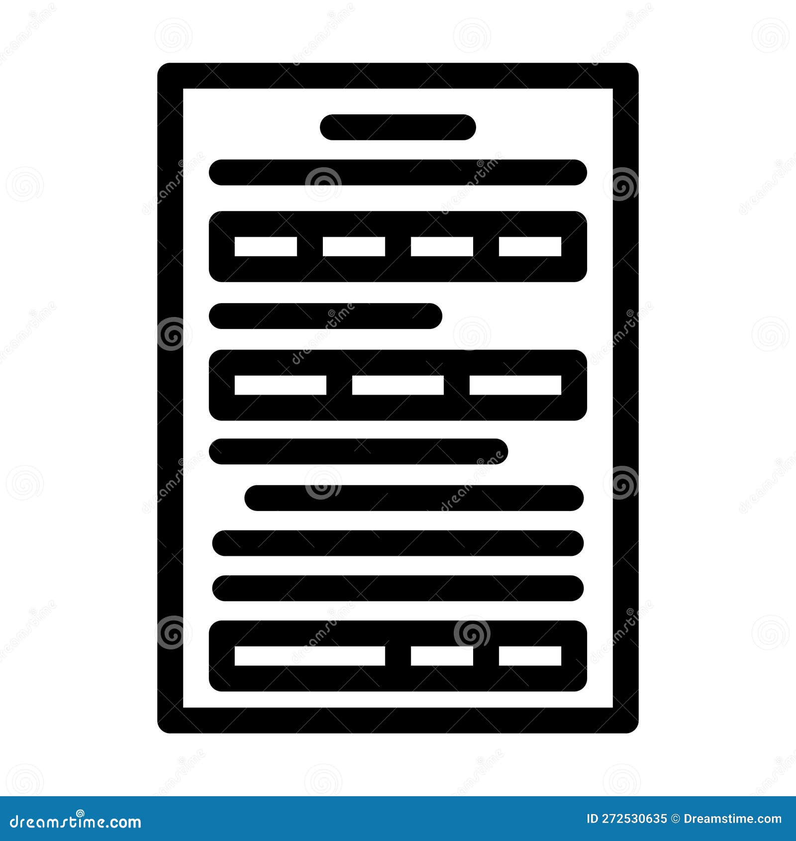 Form Paper Document Line Icon Vector Illustration Stock Vector ...