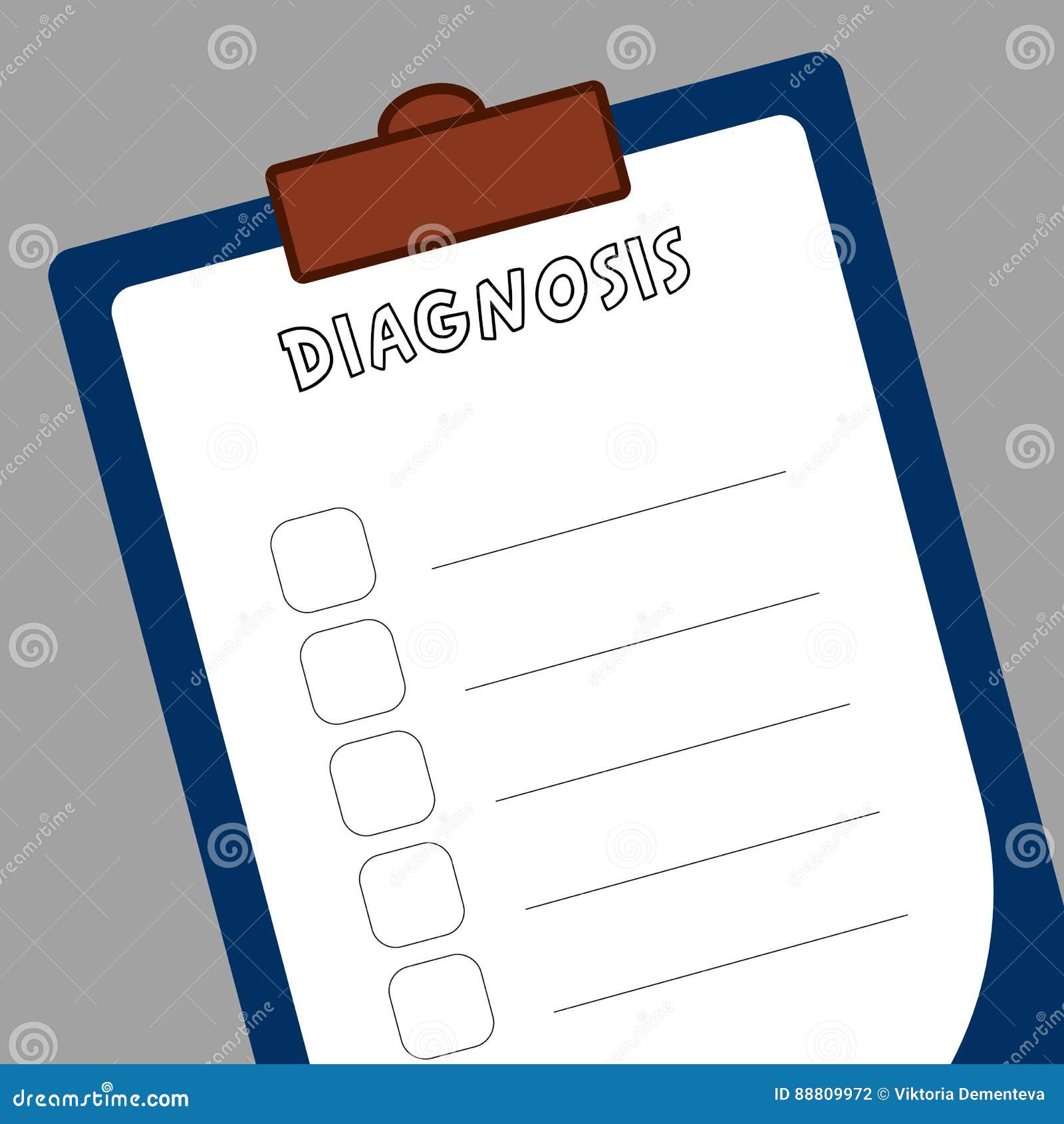 Diagnosis On Paper Icon, Black Monochrome Style Cartoon Vector ...