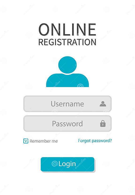 Form Registration with Login and Password for User. Web Page with ...