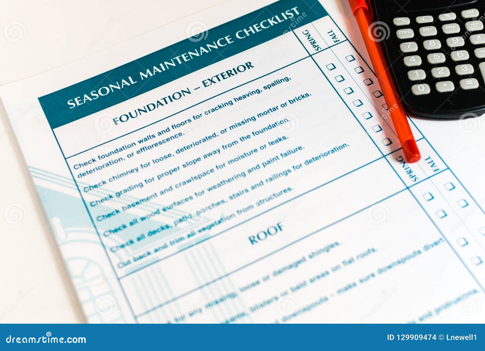 Fall and Spring Home Maintenance Checklist, To Do List Concept Stock ...