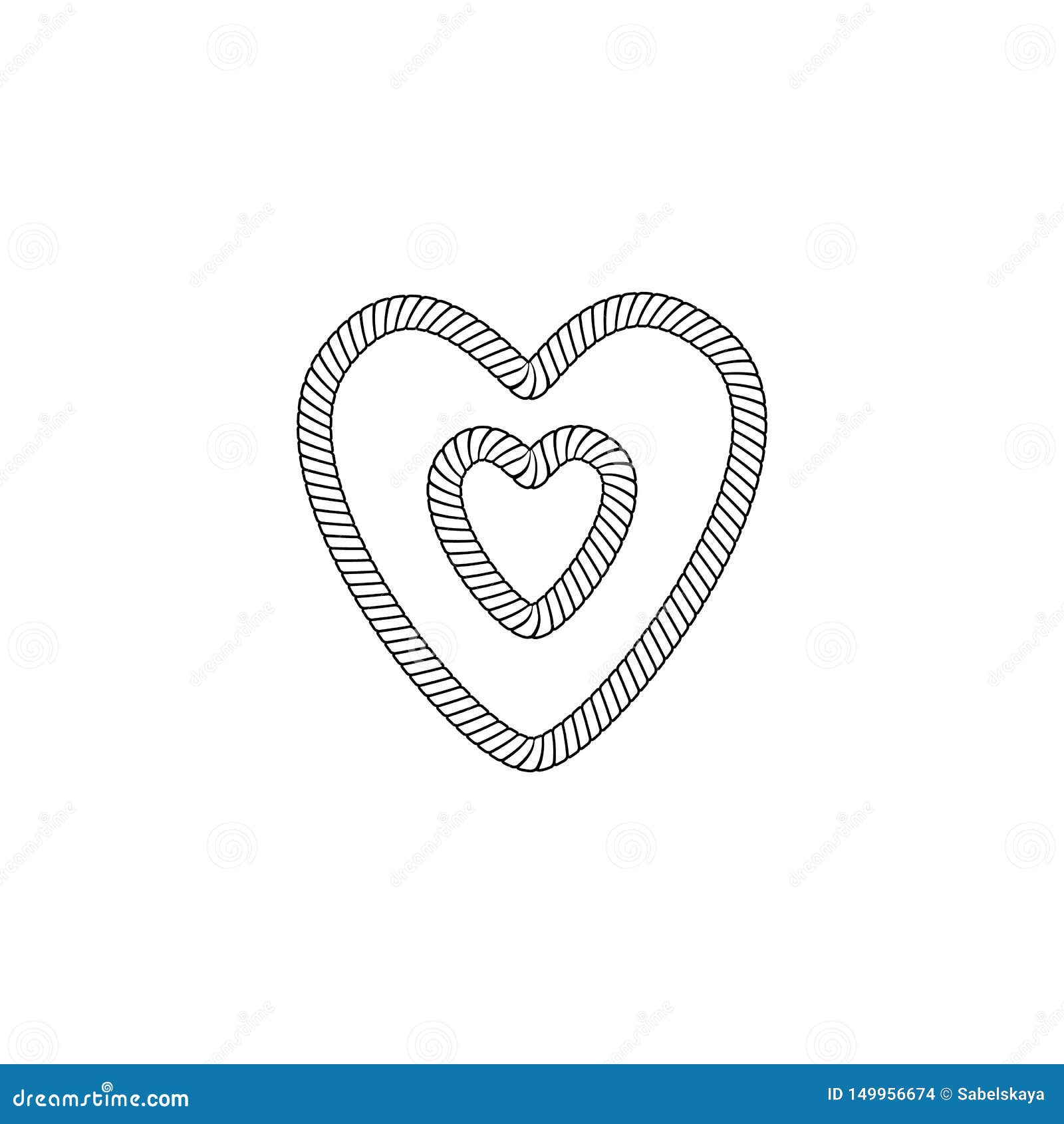 The Form and Shape of the Heart Out of the Loop and Rope Knot or Cable ...