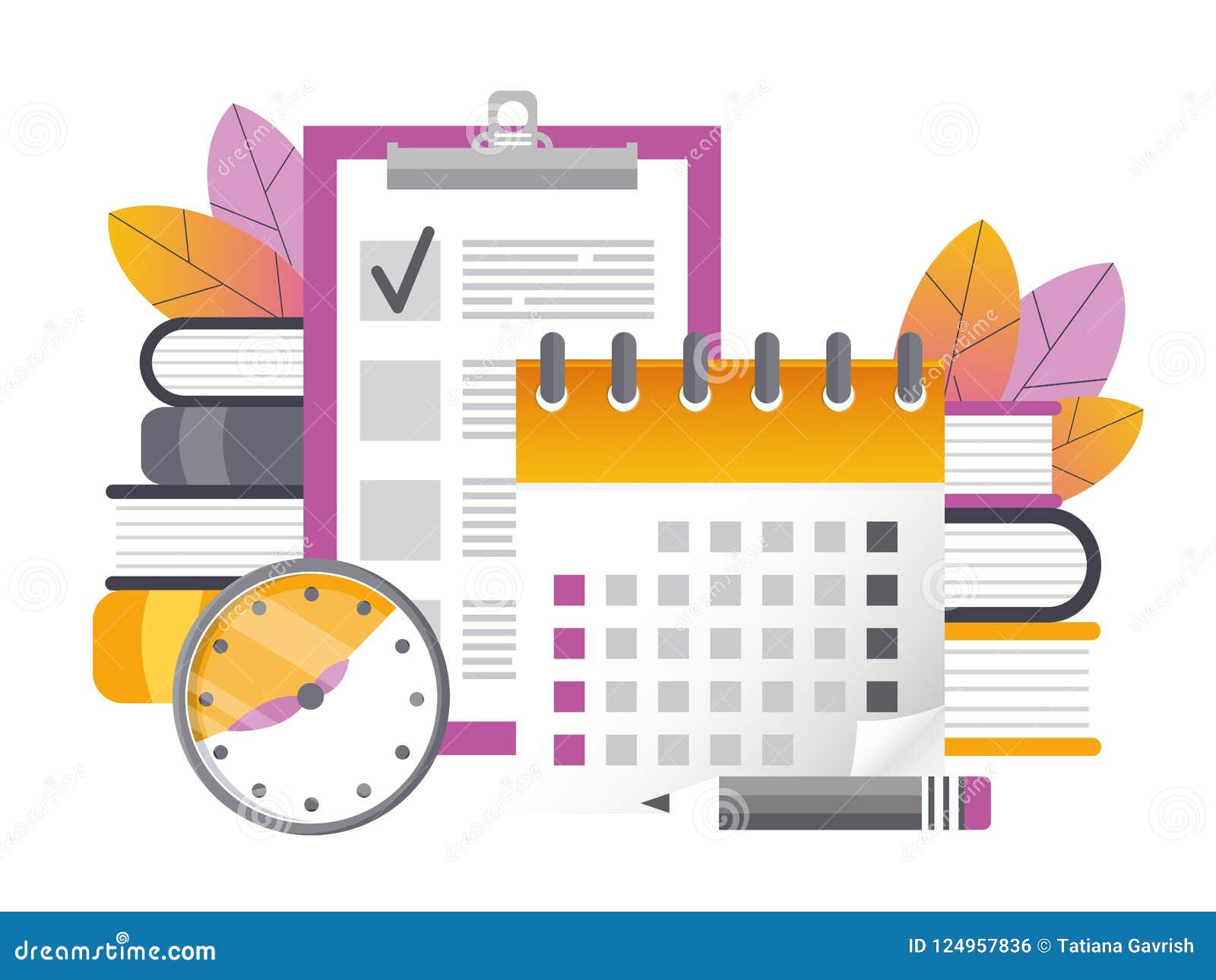 Calendar and Checklist 2. Time Management Stock Vector - Illustration ...